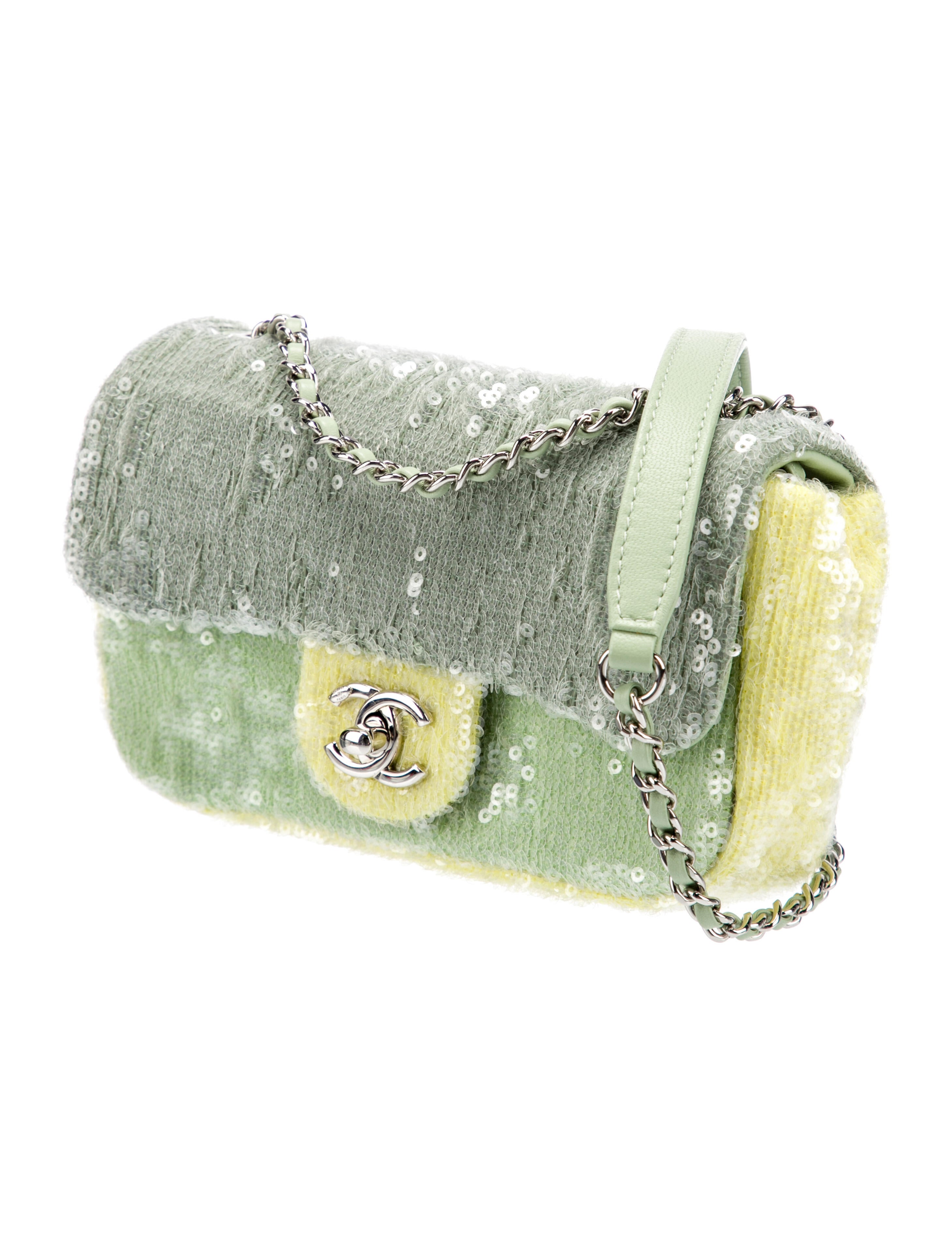 Chanel Small Sequin Waterfall - Green Shoulder Bags, Handbags ...
