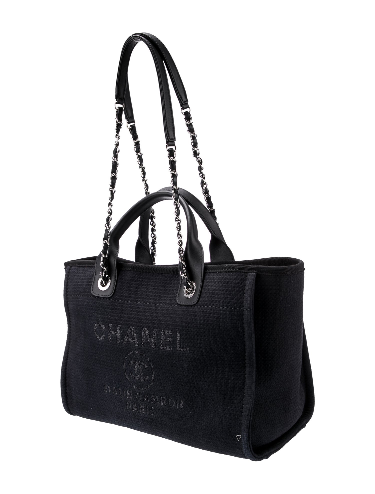 Chanel Small Deauville Shopping Tote - Blue Totes, Handbags ...