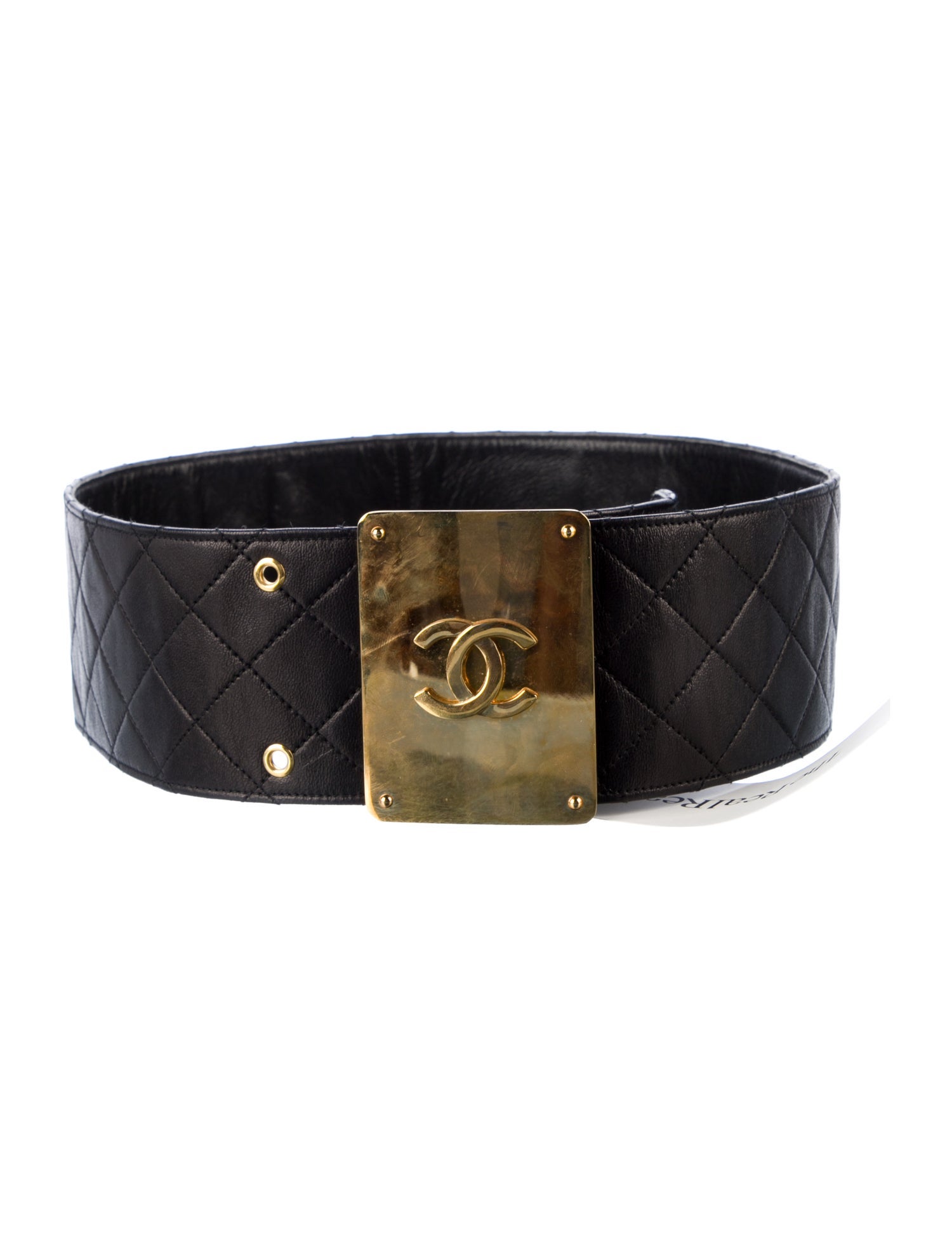 Chanel Vintage Interlocking CC Logo Waist Belt - Black Belts ...