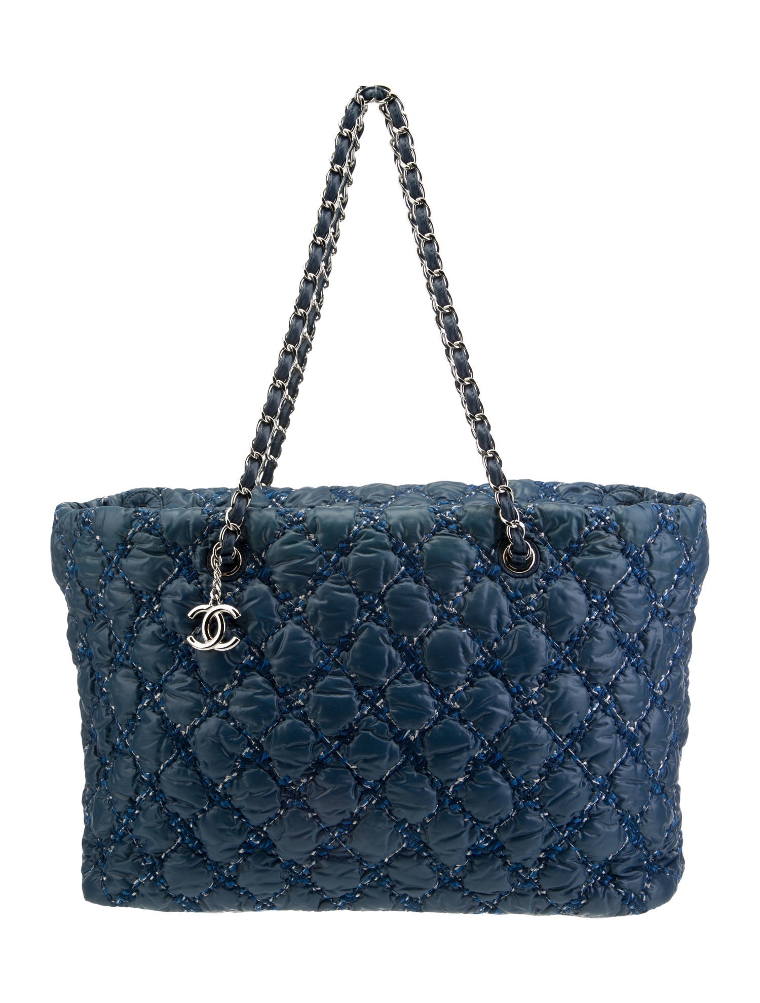 Chanel Tweed On Stitch Tote - Blue Totes, Handbags - CHA1043426 | The ...