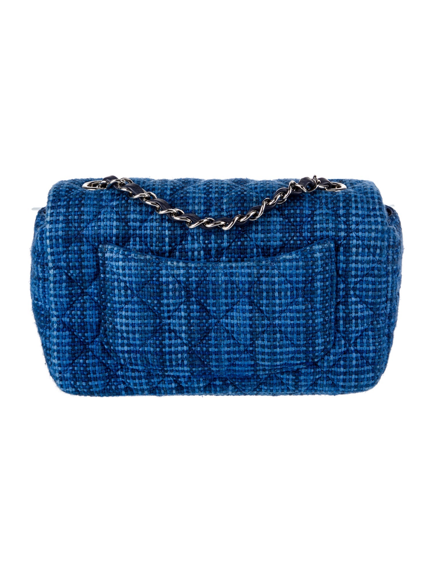 Chanel Rectangular Mini Classic Tweed Flap - Blue Crossbody Bags ...