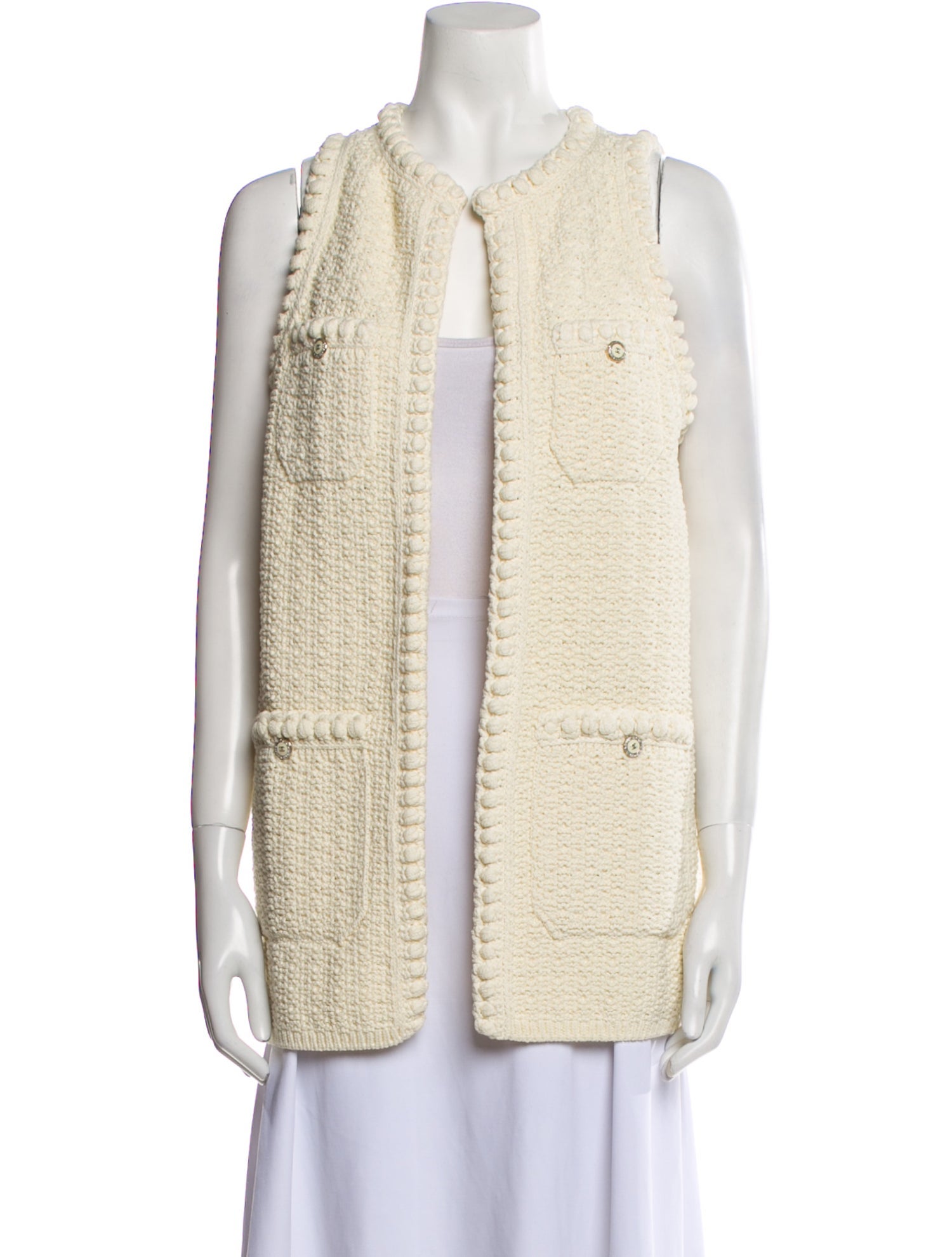 Chanel Crew Neck Sweater w/ Tags - Neutrals Knitwear, Clothing ...