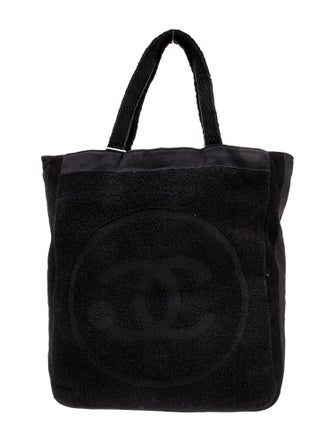 Chanel Terry Cloth CCC Beach Tote - Black Totes, Handbags - CHA1044786 ...