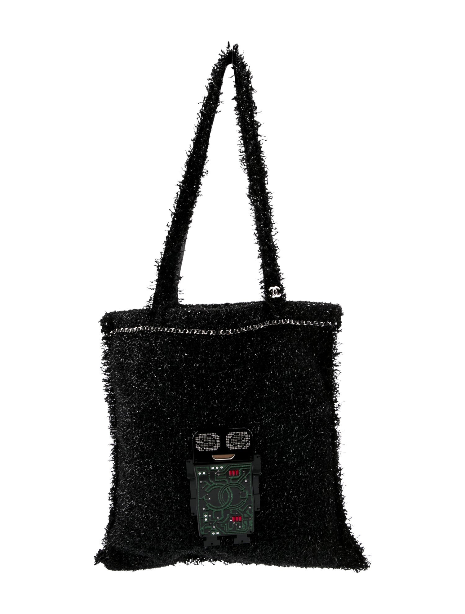 Chanel Tweed Robot Shopping Tote - Black Totes, Handbags - CHA1045086 ...