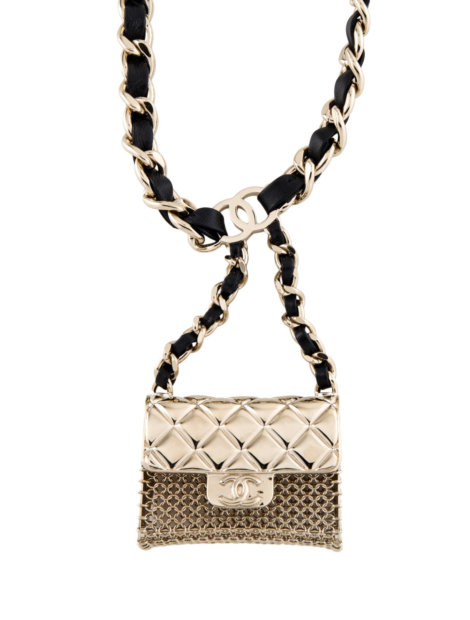Chanel Chain-Link Mini Waist Bag - Gold Waist Bags, Handbags ...