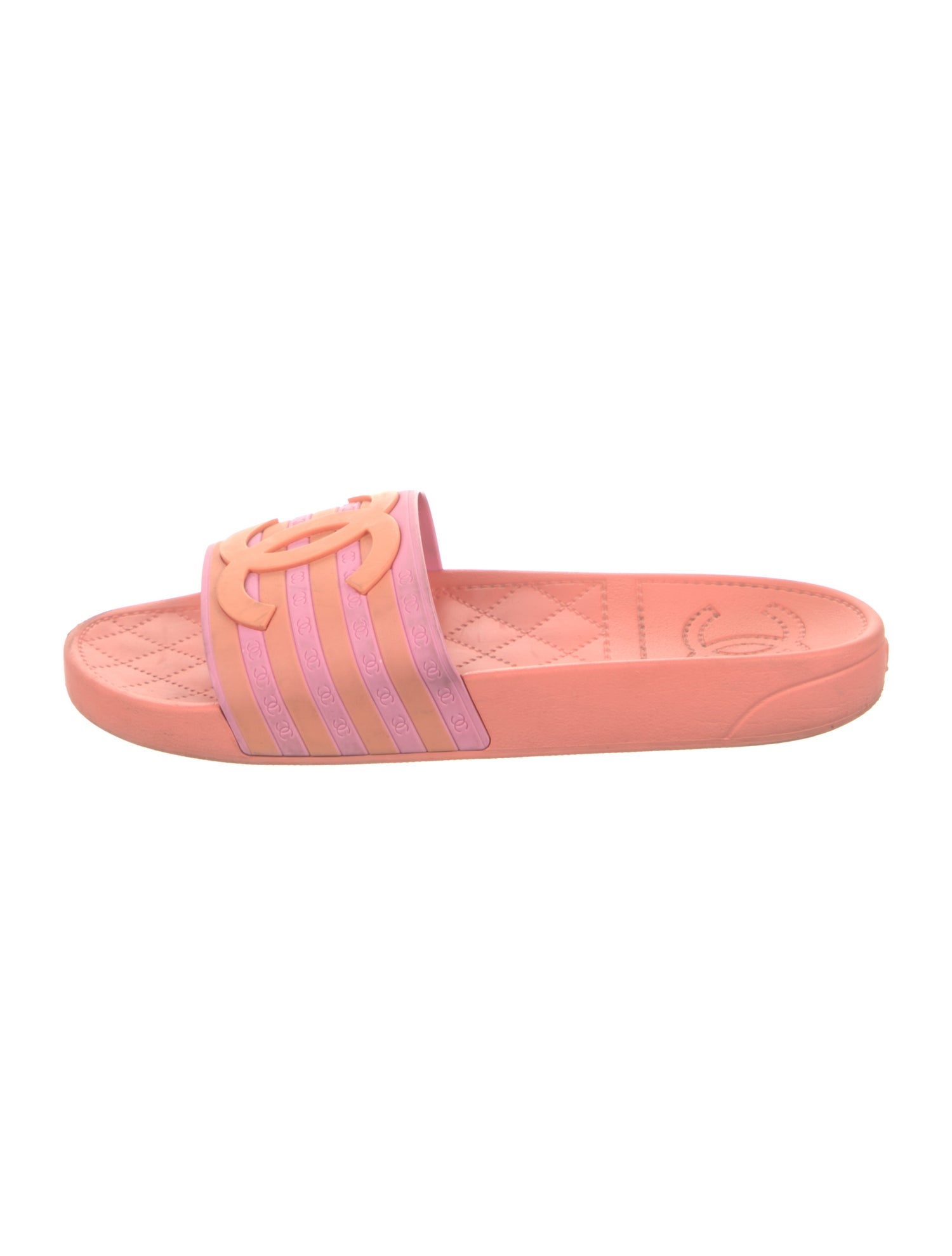 Chanel Rubber Printed Slides - Pink Sandals, Shoes - CHA1045388 | The ...