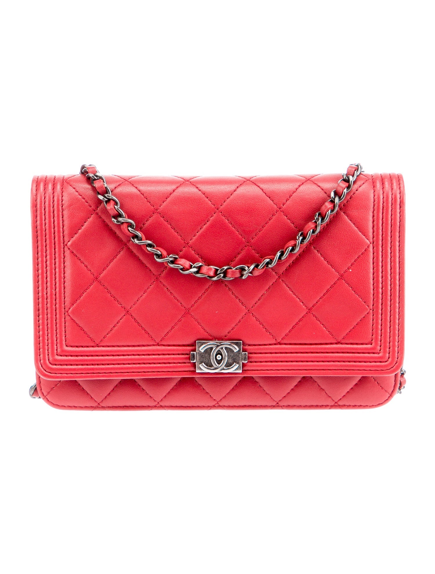 Chanel Patent Classic Wallet on Chain - Pink Crossbody Bags, Handbags ...