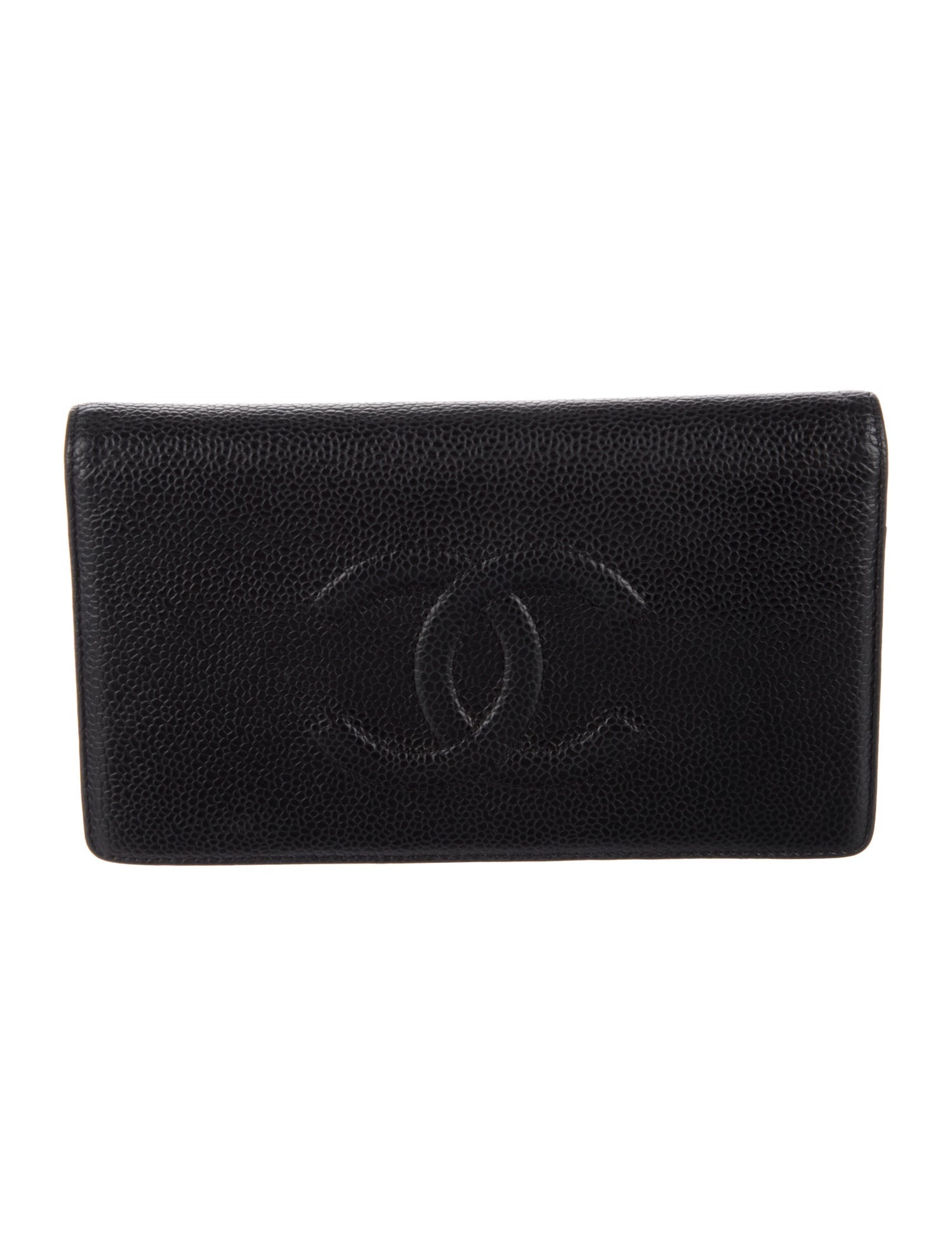 Chanel Interlocking CC Logo Leather Continental Wallet - Black Wallets ...