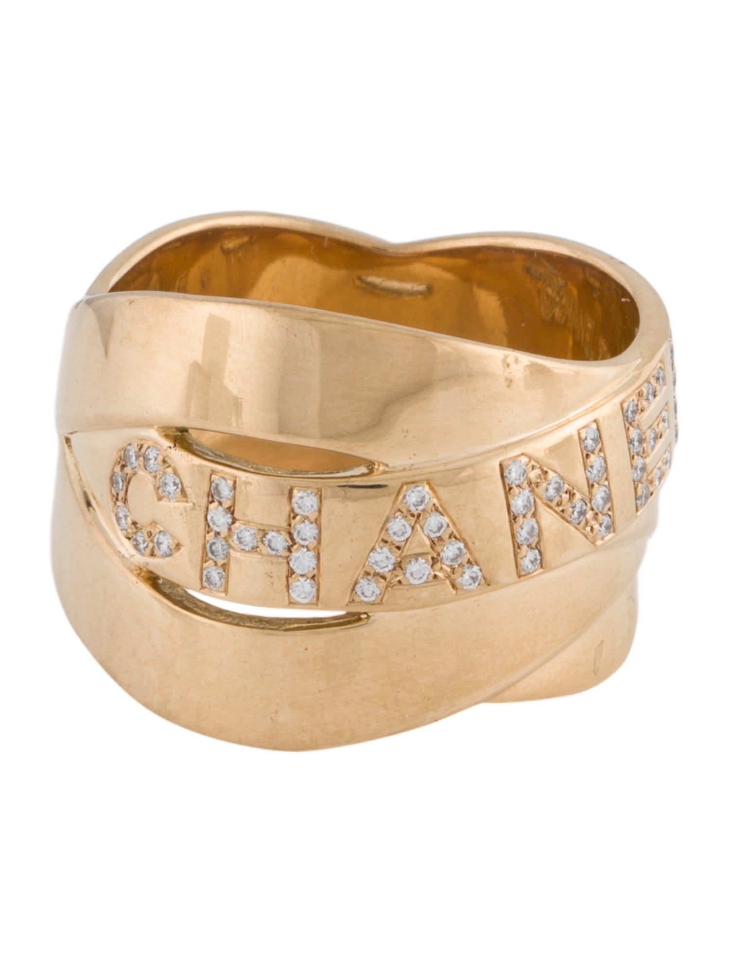 Chanel 18K Diamond Bolduc Ring - 18K Yellow Gold Band, Rings ...
