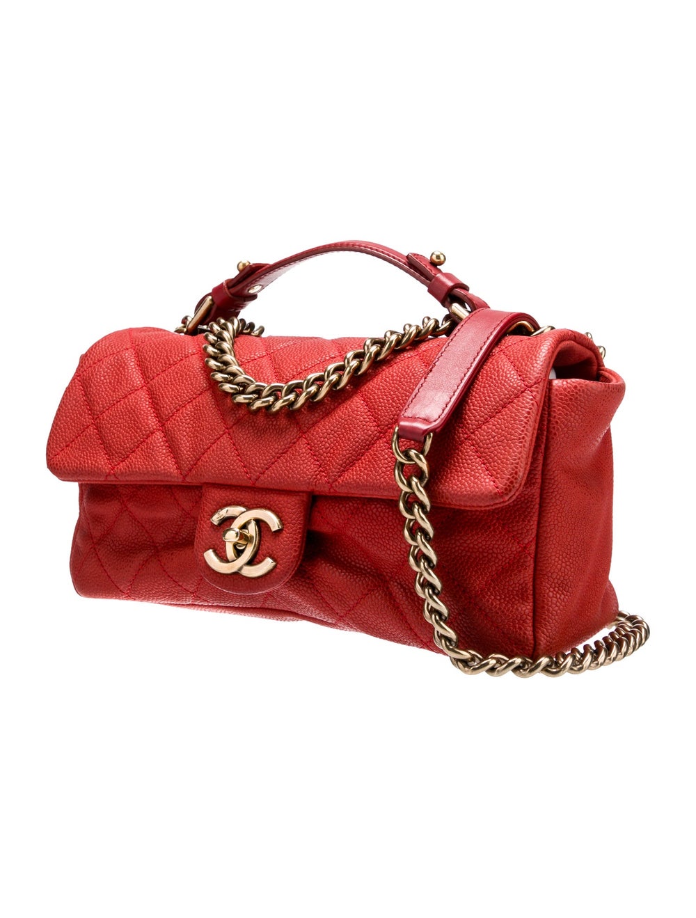 Chanel Caviar Quilted Globe Trotter Flap Bag - Red Crossbody Bags ...