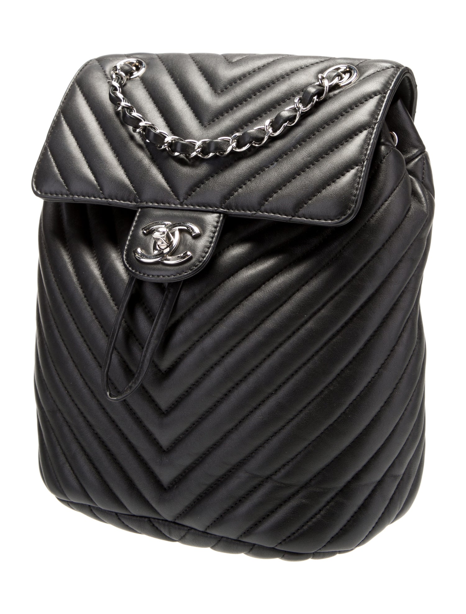 Chanel Chevron Urban Spirit Backpack - Black Backpacks, Handbags ...