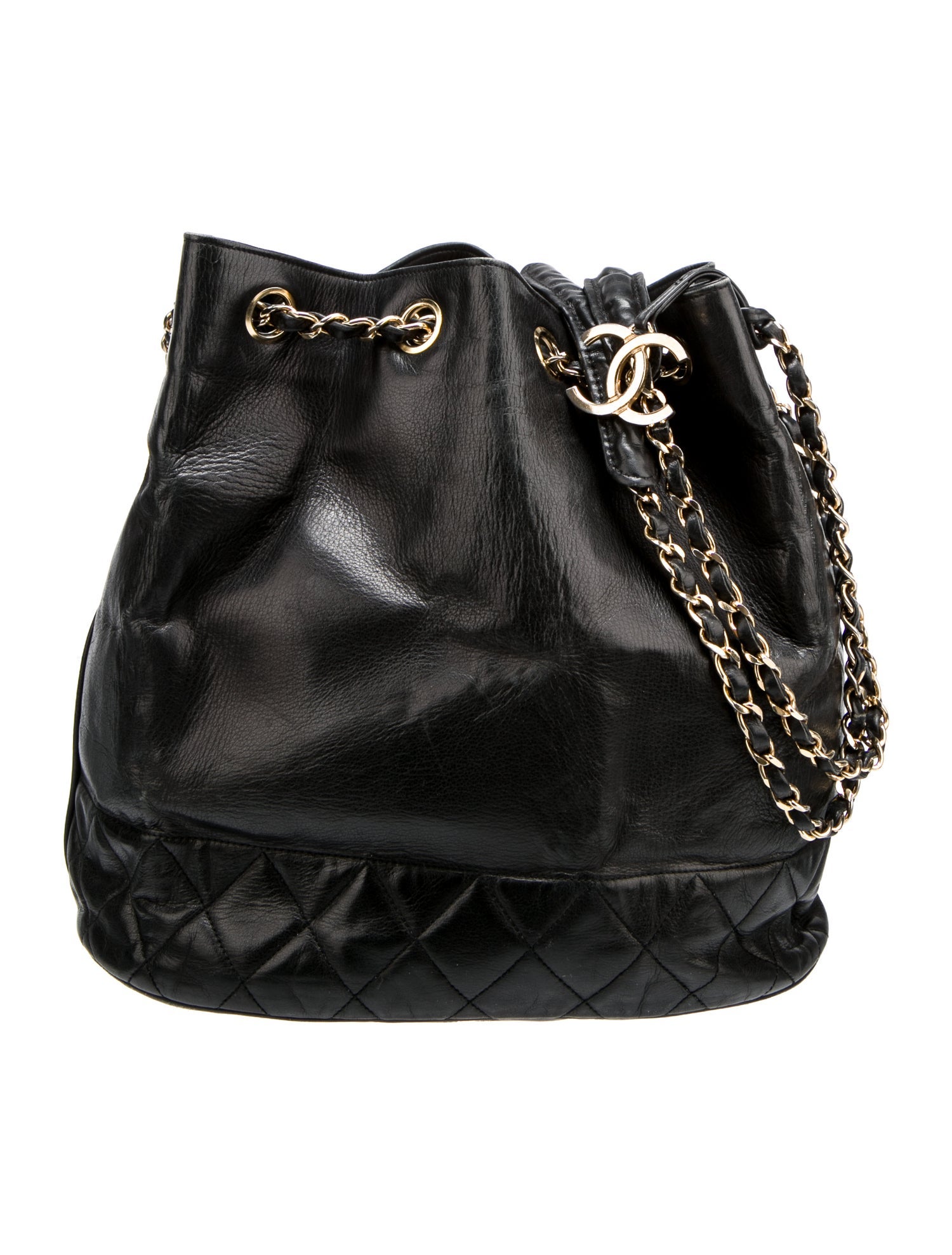 Chanel Drawstring Bucket Bag - Black Shoulder Bags, Handbags ...