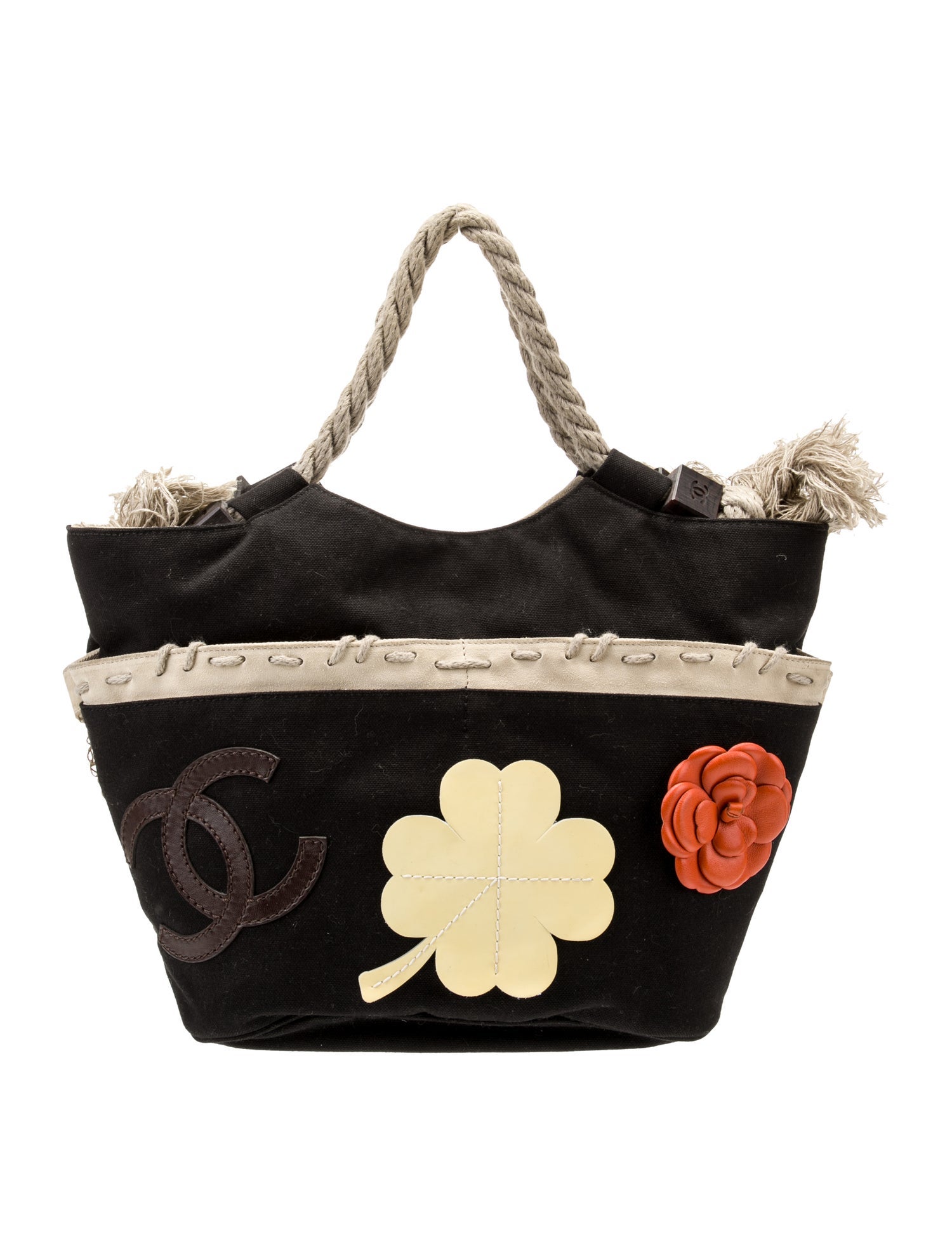 Chanel CC Camellia Rope Tote - Black Totes, Handbags - CHA1048984 | The ...