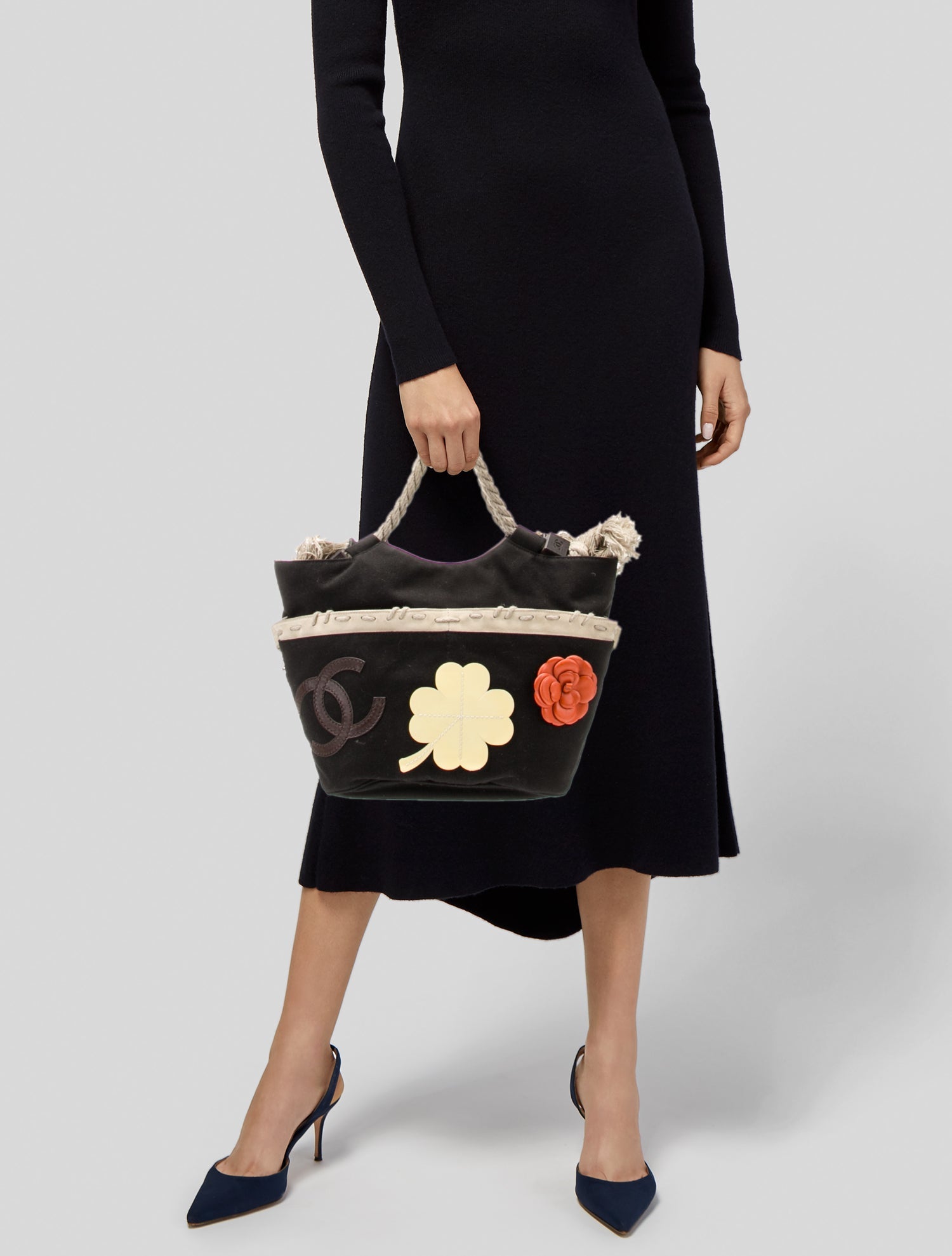 Chanel CC Camellia Rope Tote - Black Totes, Handbags - CHA1048984 | The ...