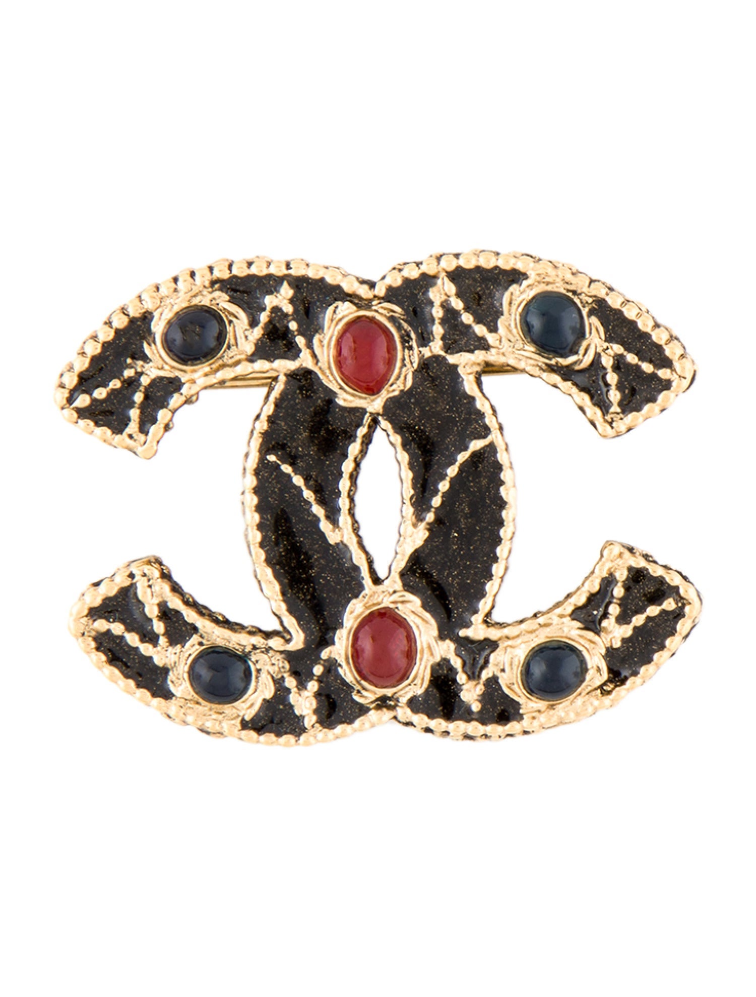 Chanel Gripoix & Resin CC Brooch - Gold-Plated Pin, Brooches ...