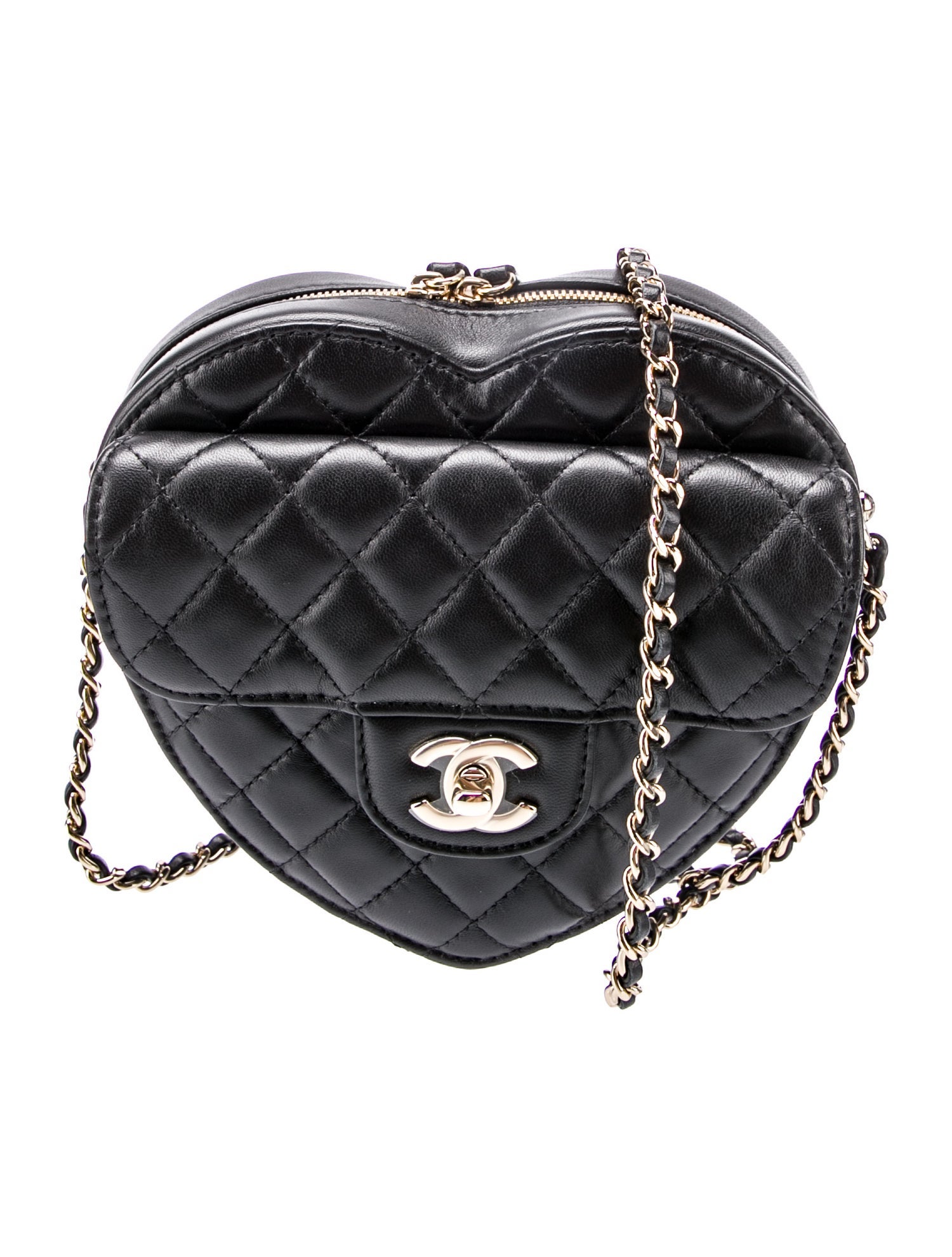 Chanel CC In Love Heart Bag w/Tags - Black Crossbody Bags, Handbags ...