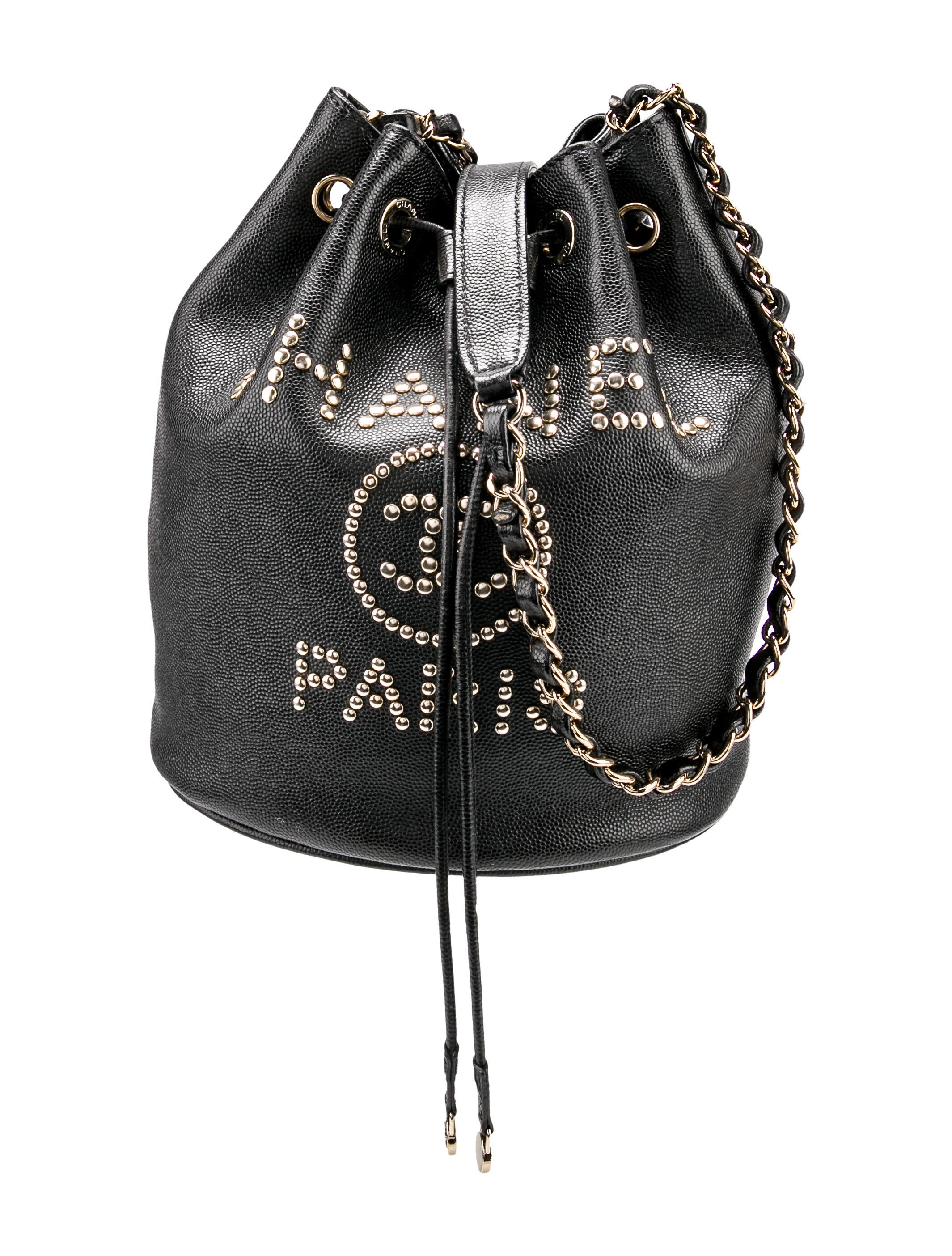 Chanel Studded Deauville Bucket Bag - Black Bucket Bags, Handbags ...