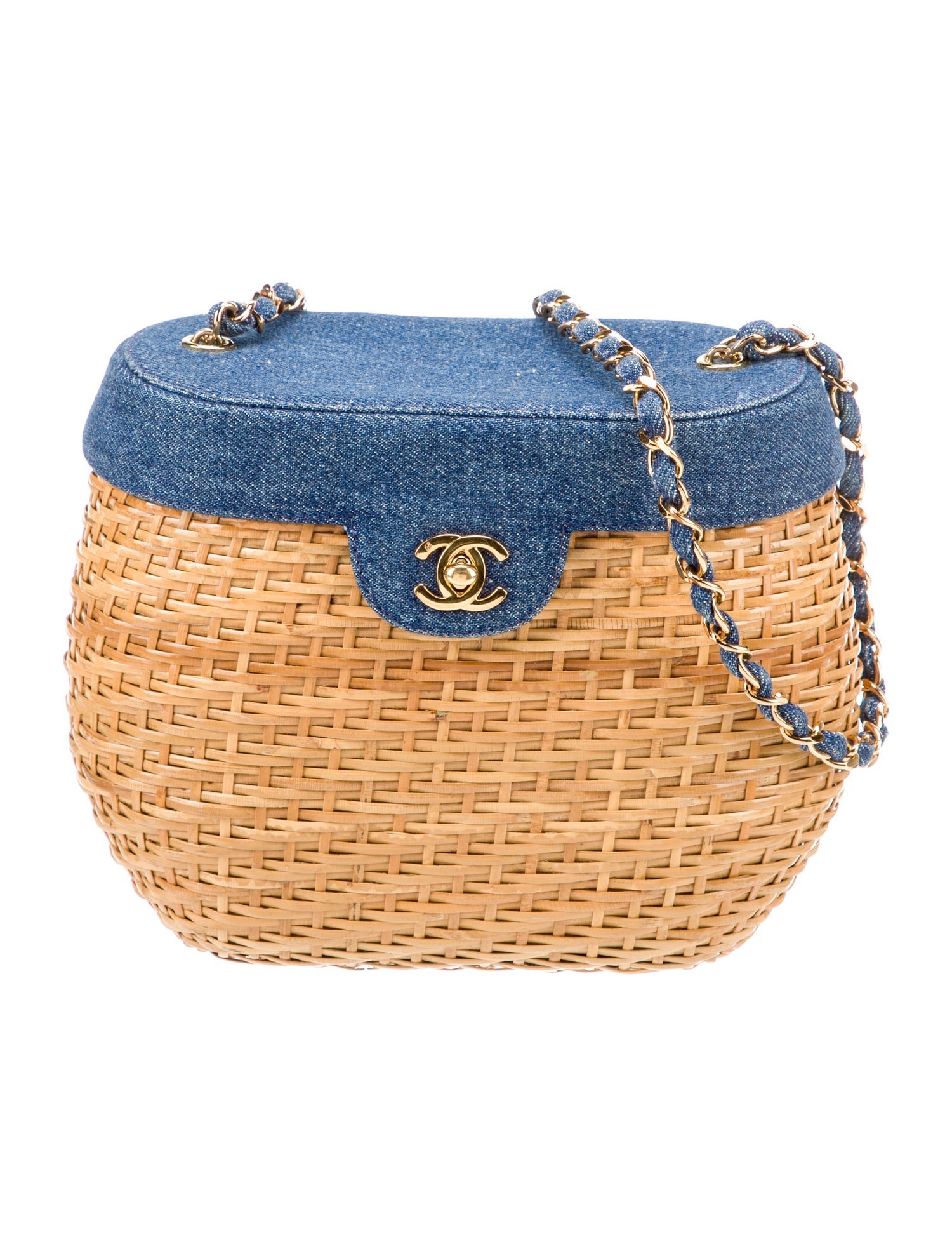 Chanel Wicker Basket Bag - Neutrals Crossbody Bags, Handbags ...
