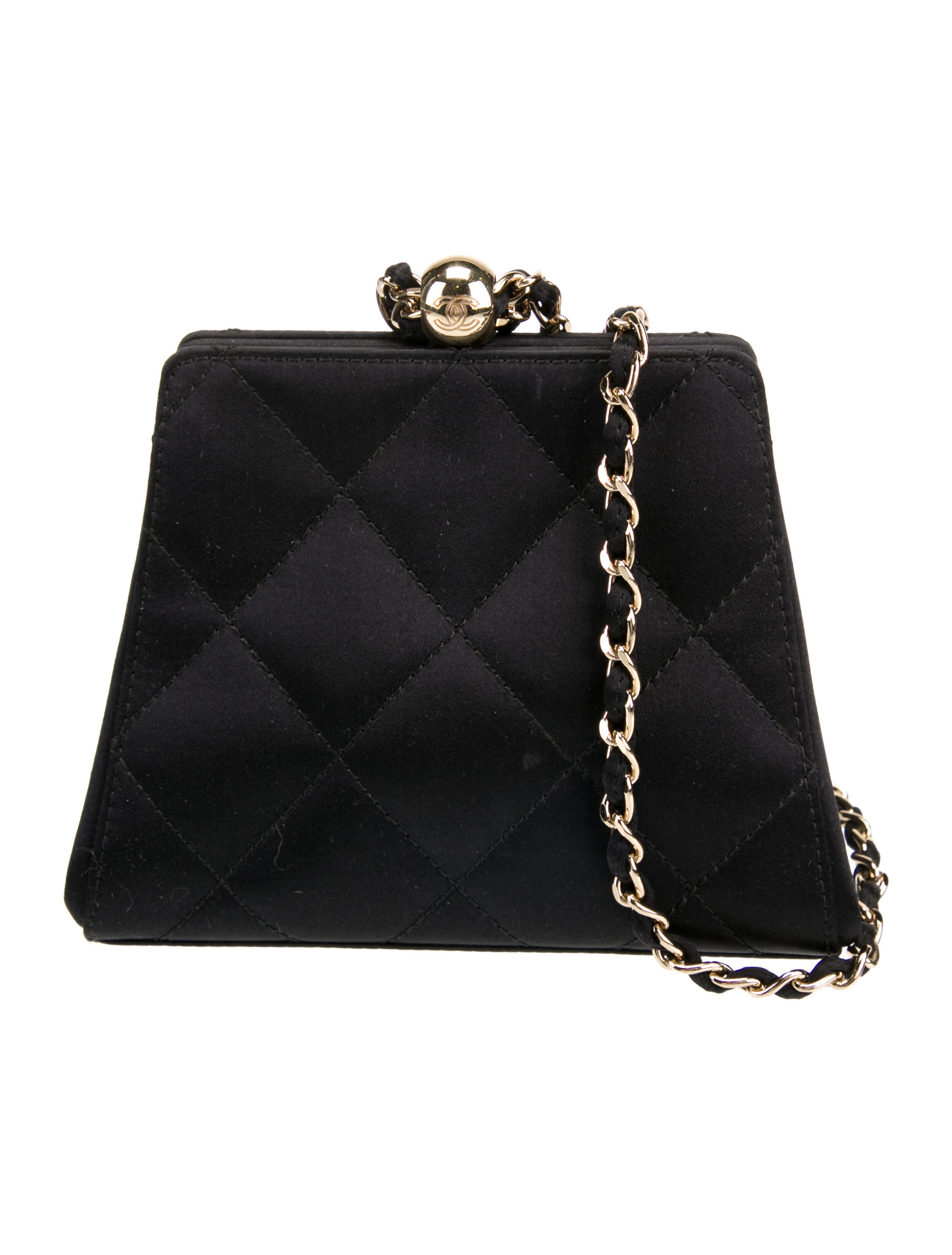 Chanel Satin Mini Frame Bag - Black Evening Bags, Handbags - CHA1055810 ...
