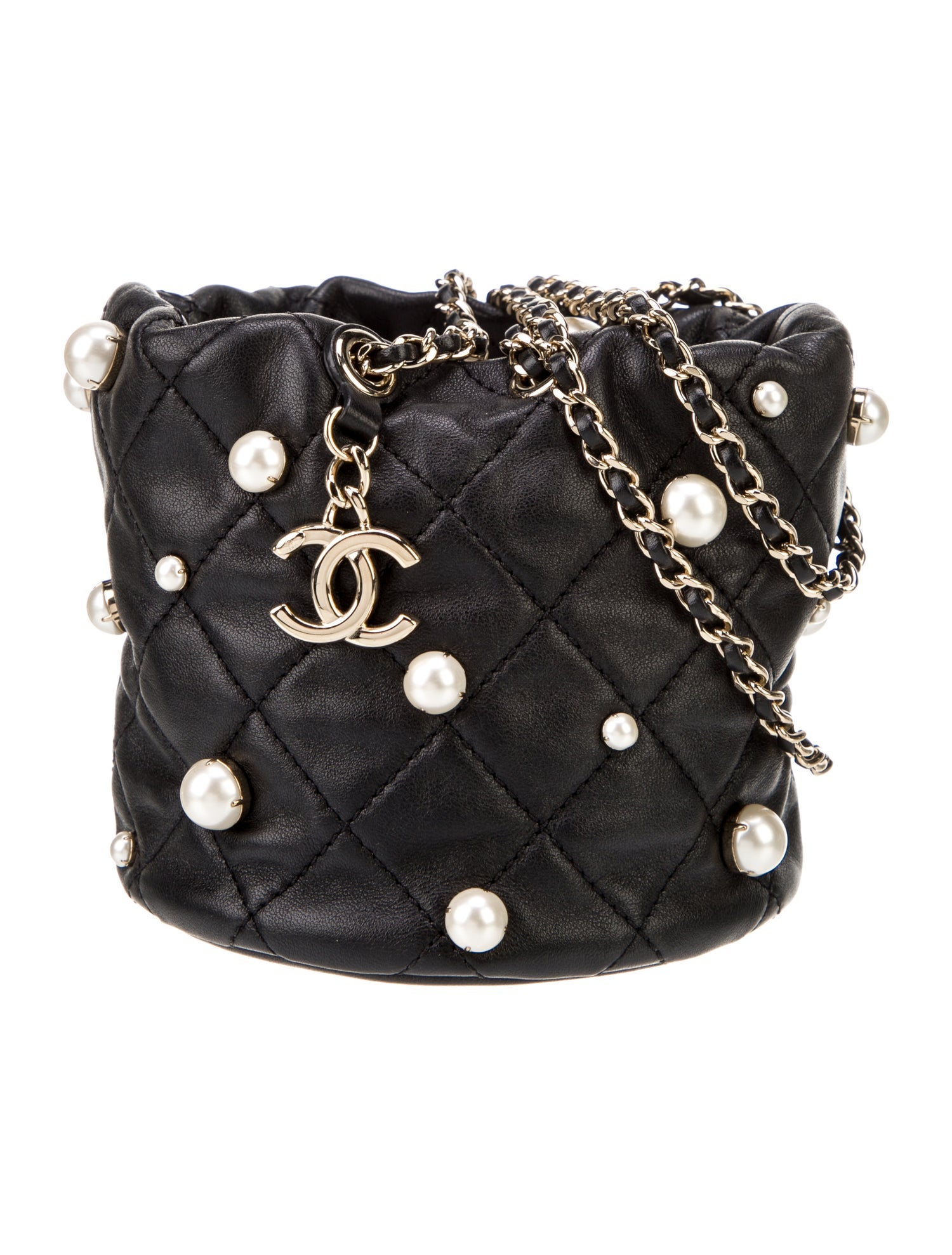 Chanel Mini About Pearls Bucket Bag - Black Bucket Bags, Handbags ...