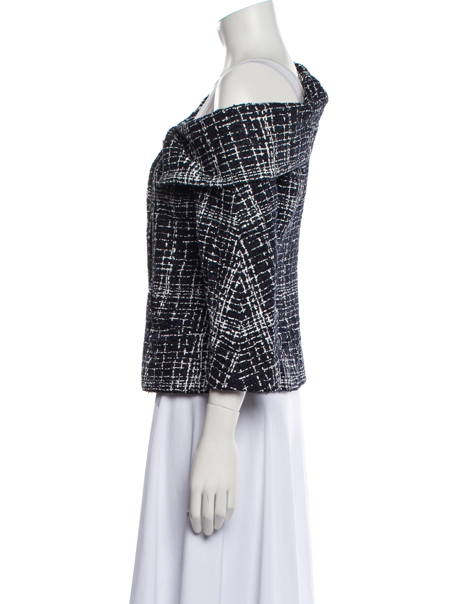 Chanel 2013 Tweed Pattern Utility Jacket - Black Jackets, Clothing ...