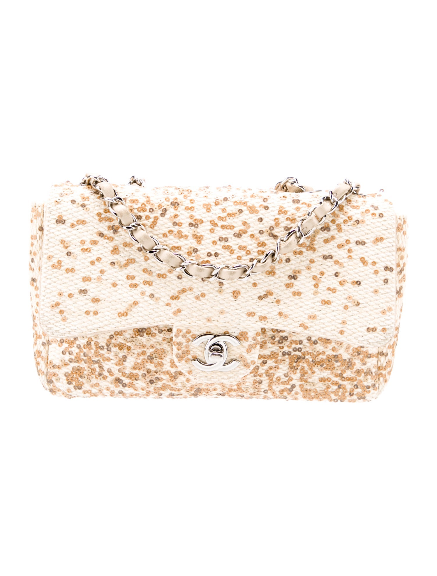 Chanel Raffia Sequin Small Flap Bag - Neutrals Shoulder Bags, Handbags ...