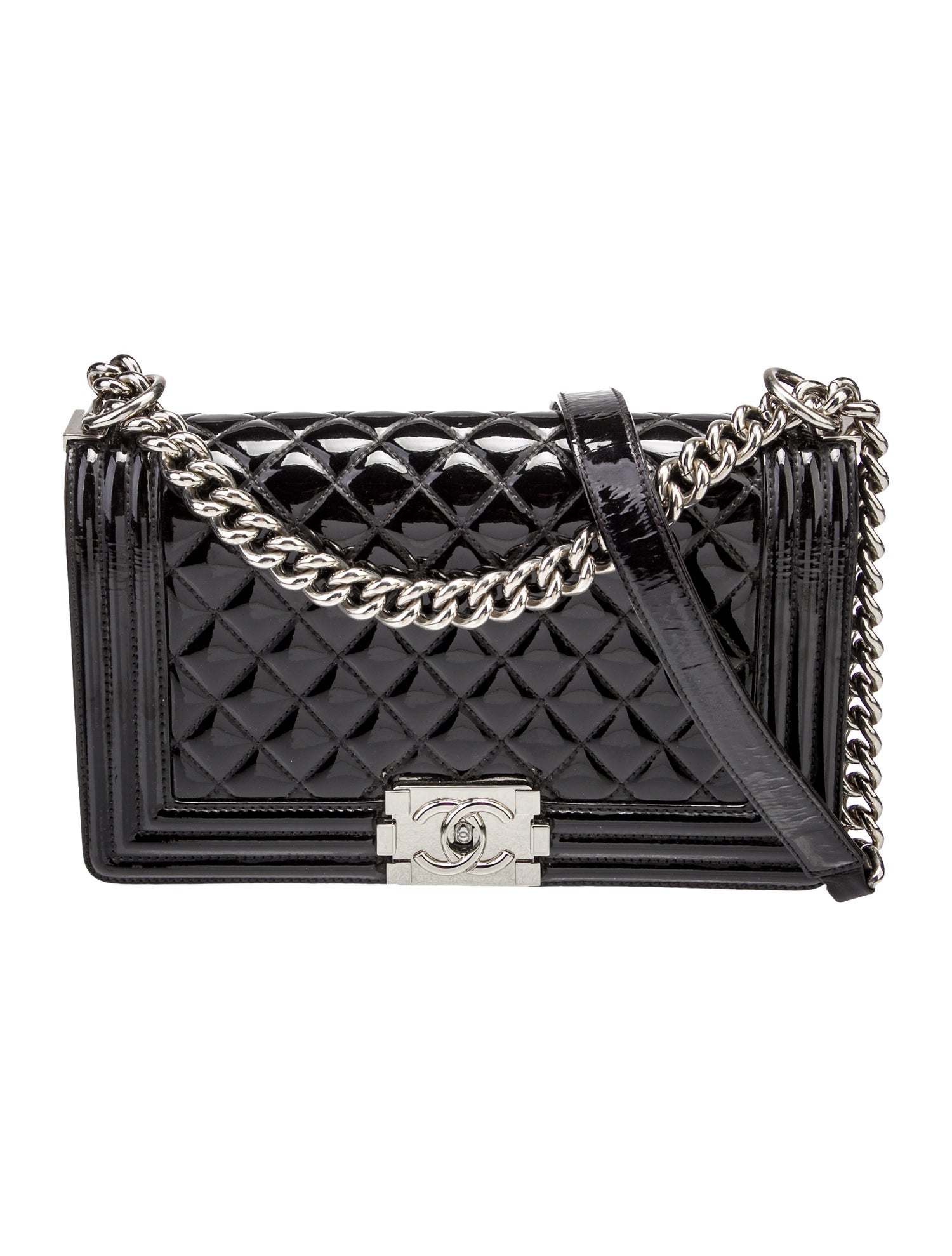 Chanel Large Denim Chevron Boy Bag - Shoulder Bags, Handbags | The RealReal