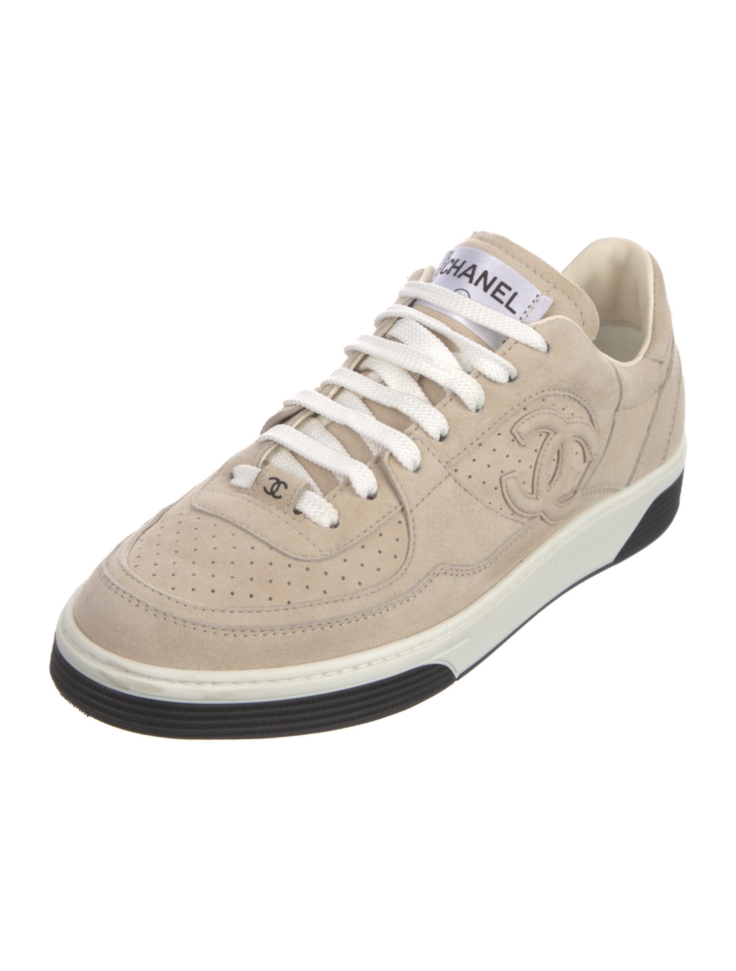 Chanel Interlocking CC Logo Sneakers - Neutrals Sneakers, Shoes ...