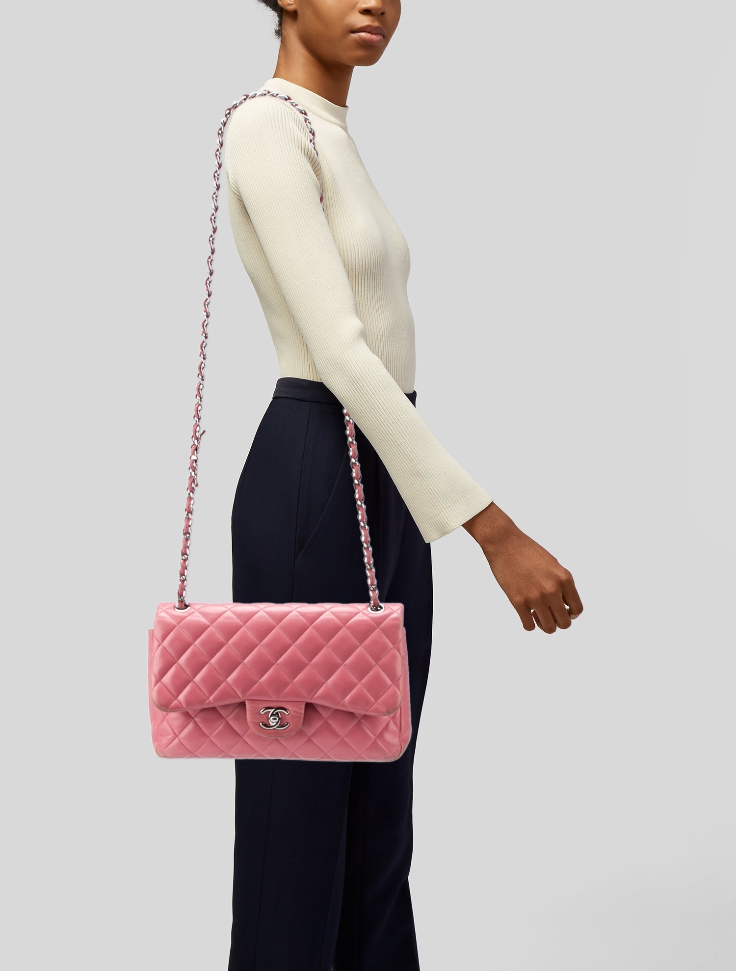 Chanel Mini Velvet Flap Bag w/ Tags - Pink Shoulder Bags, Handbags ...