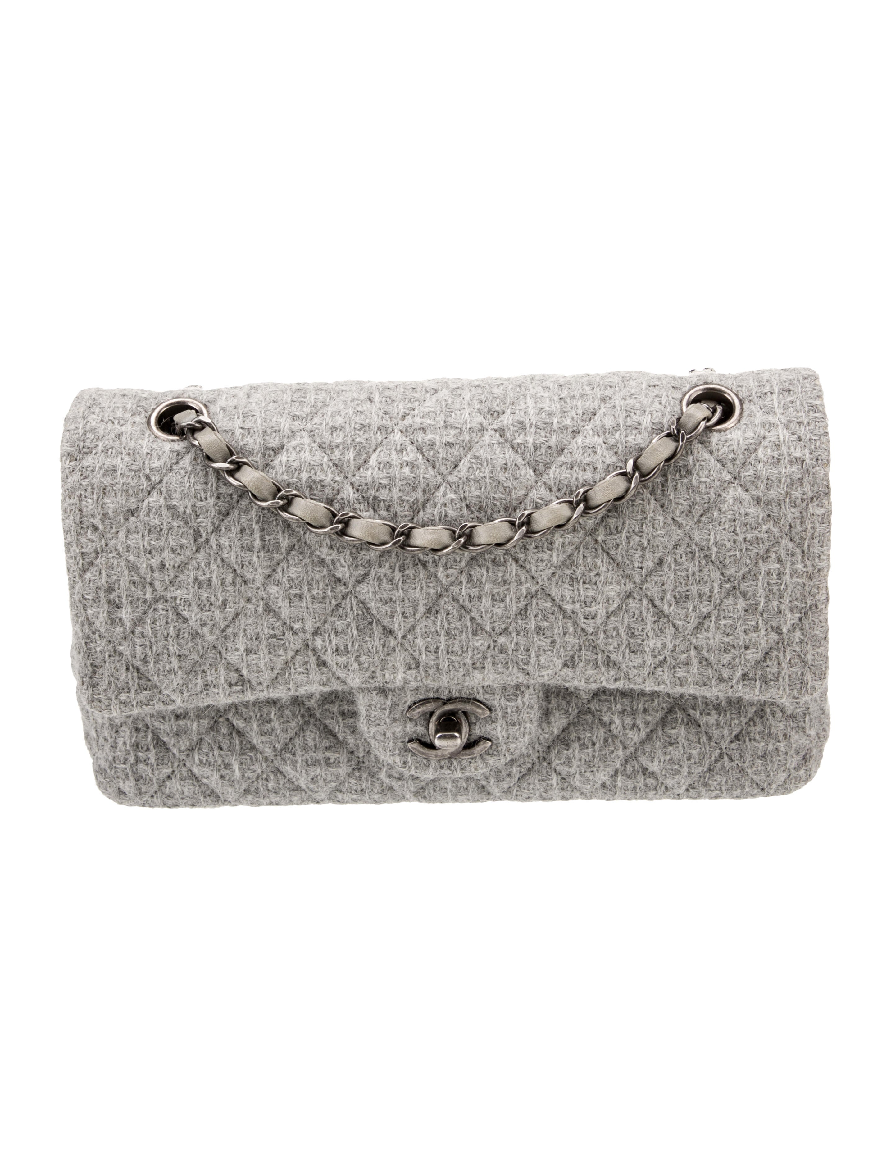 Chanel Tweed & Caviar Jumbo Double Flap Bag - Black Shoulder Bags ...