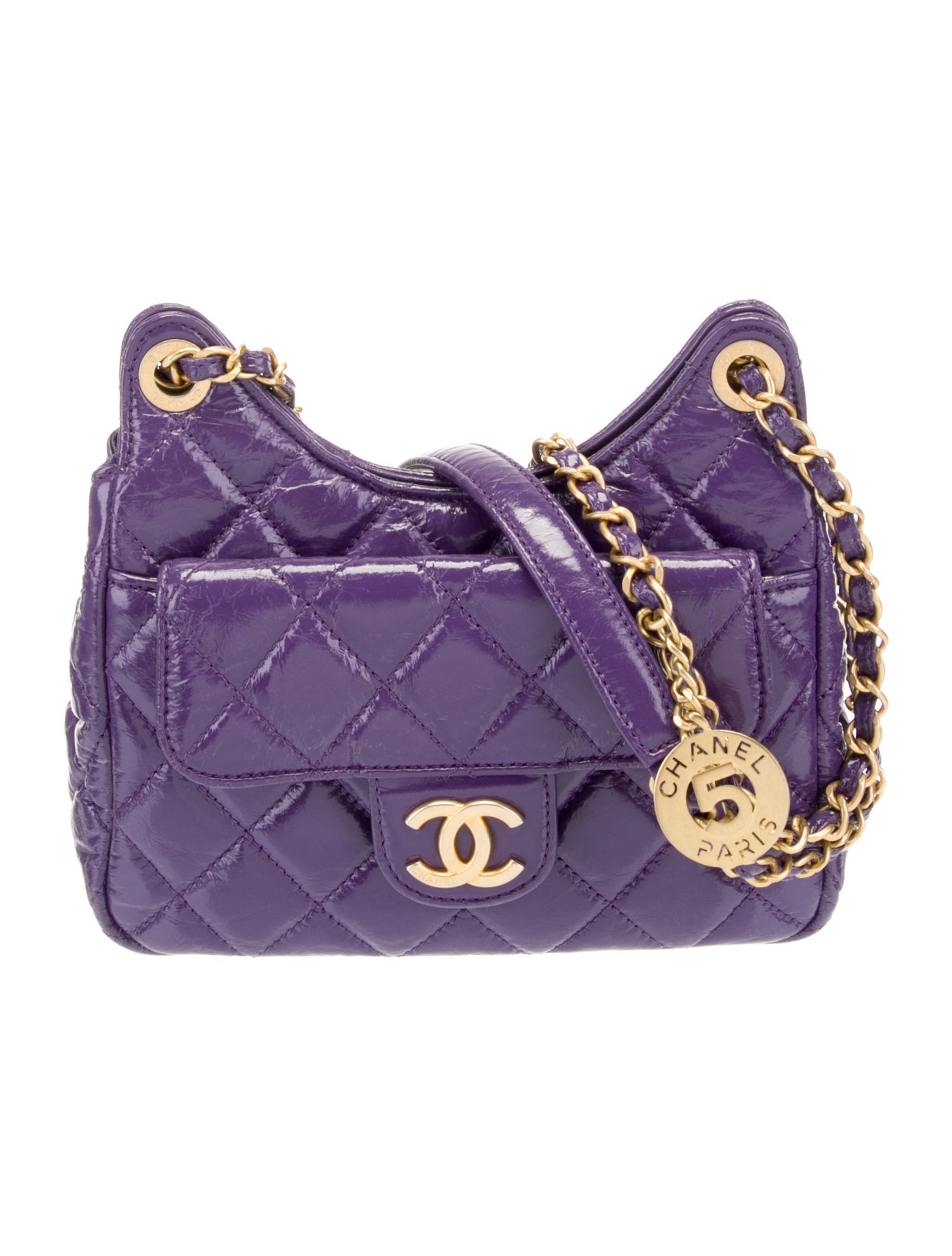 Chanel 2023 Small Wavy CC Hobo - Purple Crossbody Bags, Handbags ...