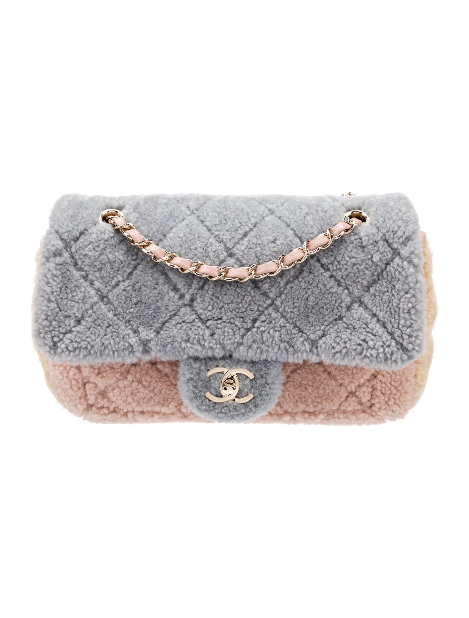 Chanel Shearling Flap Shoulder Bag - Blue Shoulder Bags, Handbags ...