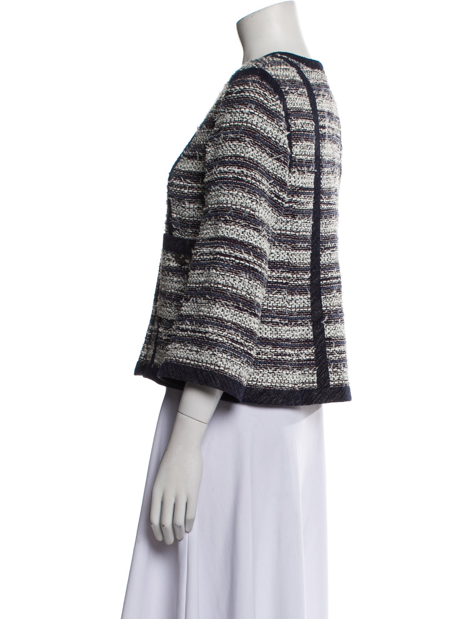 Chanel 2013 Tweed Pattern Utility Jacket - Black Jackets, Clothing ...