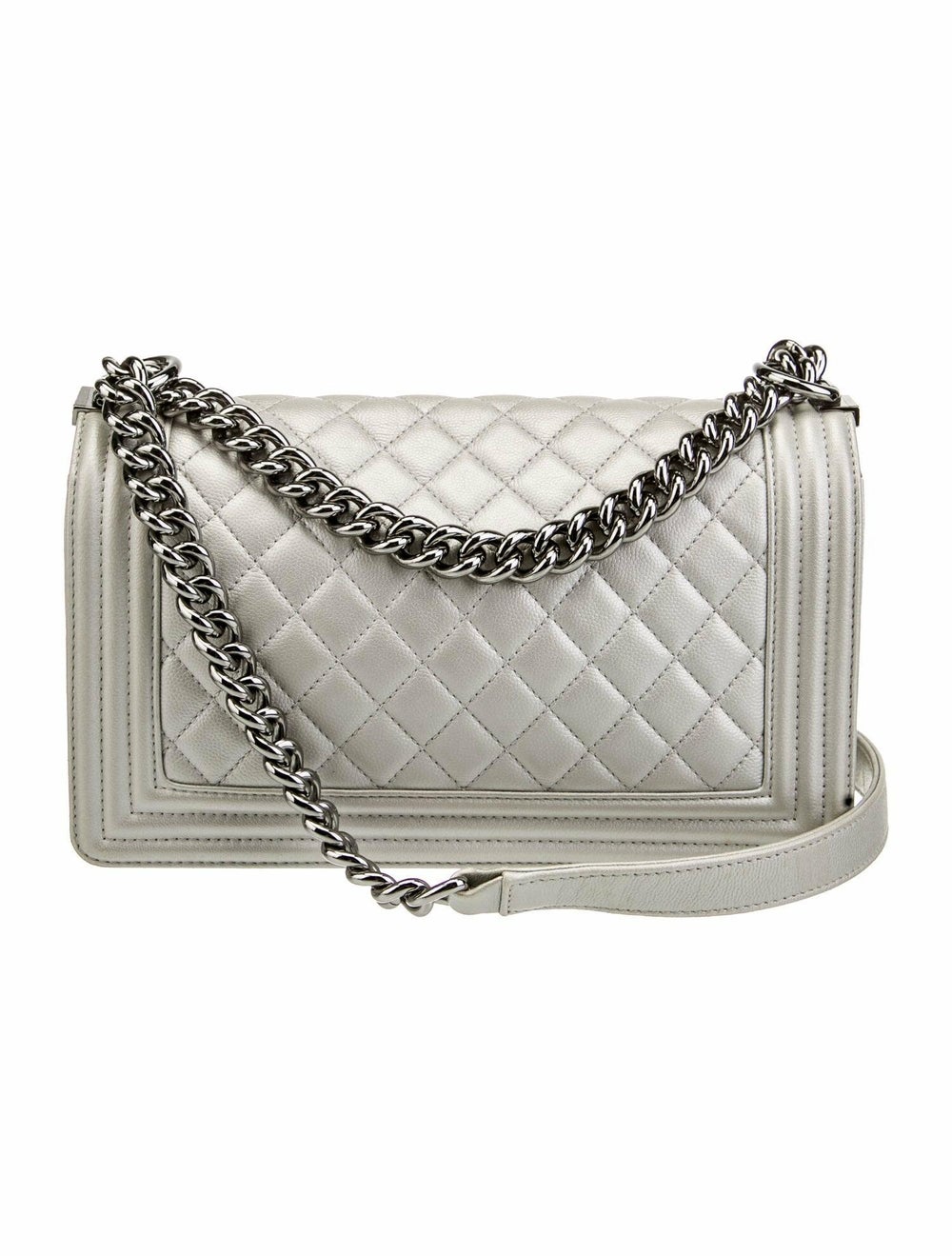 Chanel Medium Boy Bag - Silver Shoulder Bags, Handbags - CHA1061629 ...