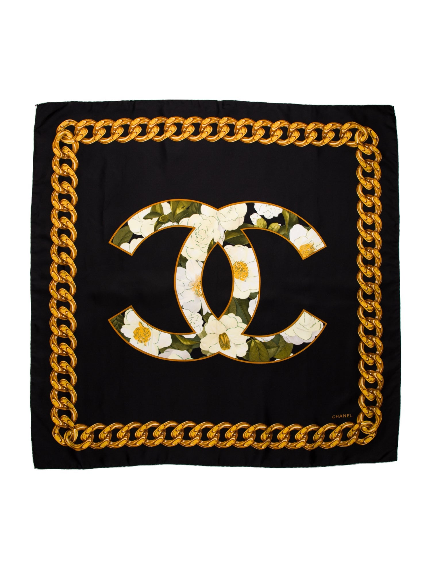 Chanel Silk Vintage Scarf - Black Scarves and Shawls, Accessories ...