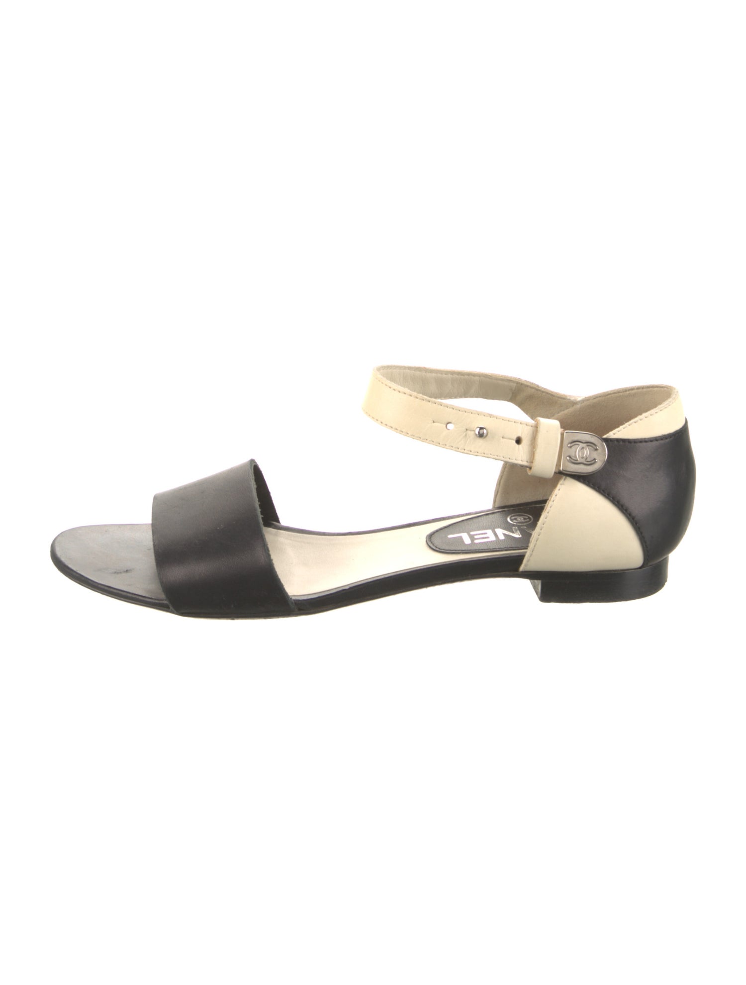 Chanel Interlocking CC Logo Leather Sandals - Black Sandals, Shoes ...