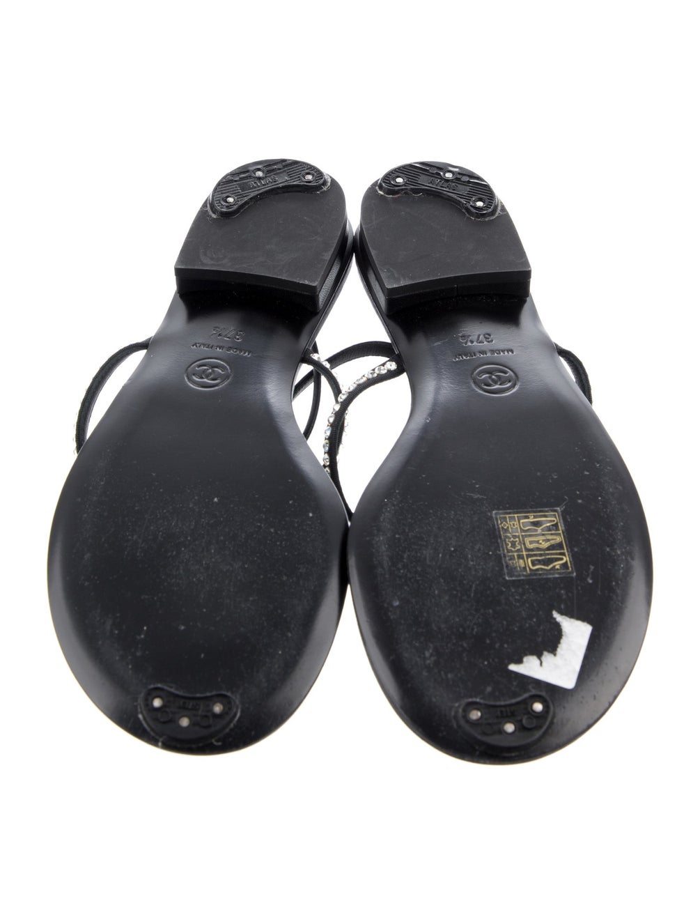 Chanel Interlocking CC Logo Leather T-Strap Sandals - Black Sandals ...