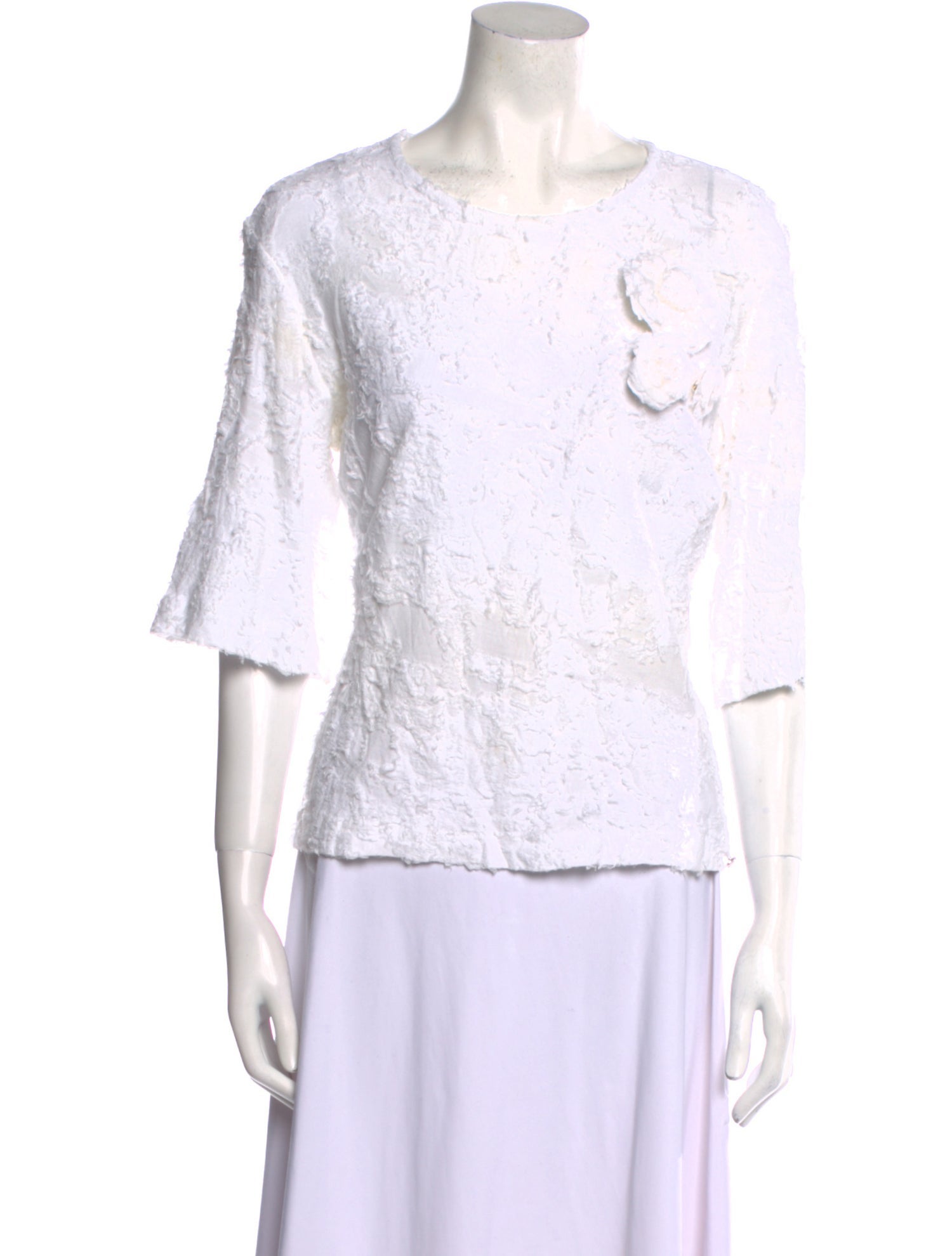 Chanel 2015 Bateau Neckline Top - White Tops, Clothing - CHA1063756 ...