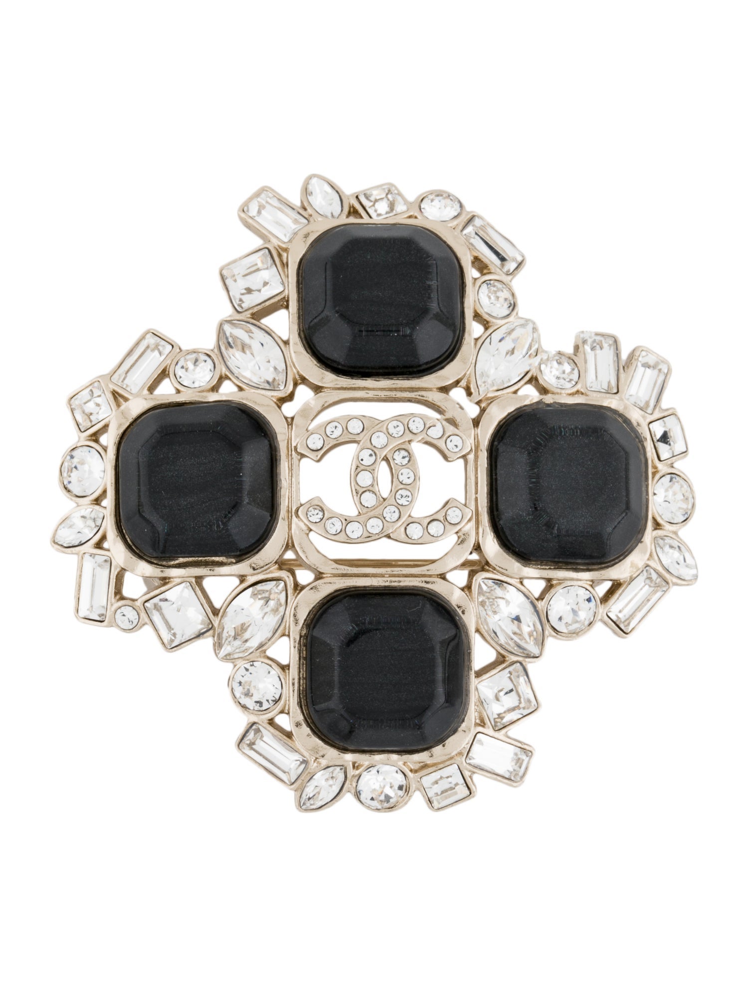 Chanel 2023 Strass & Resin Brooch Pin - Gold-Plated Pin, Brooches ...