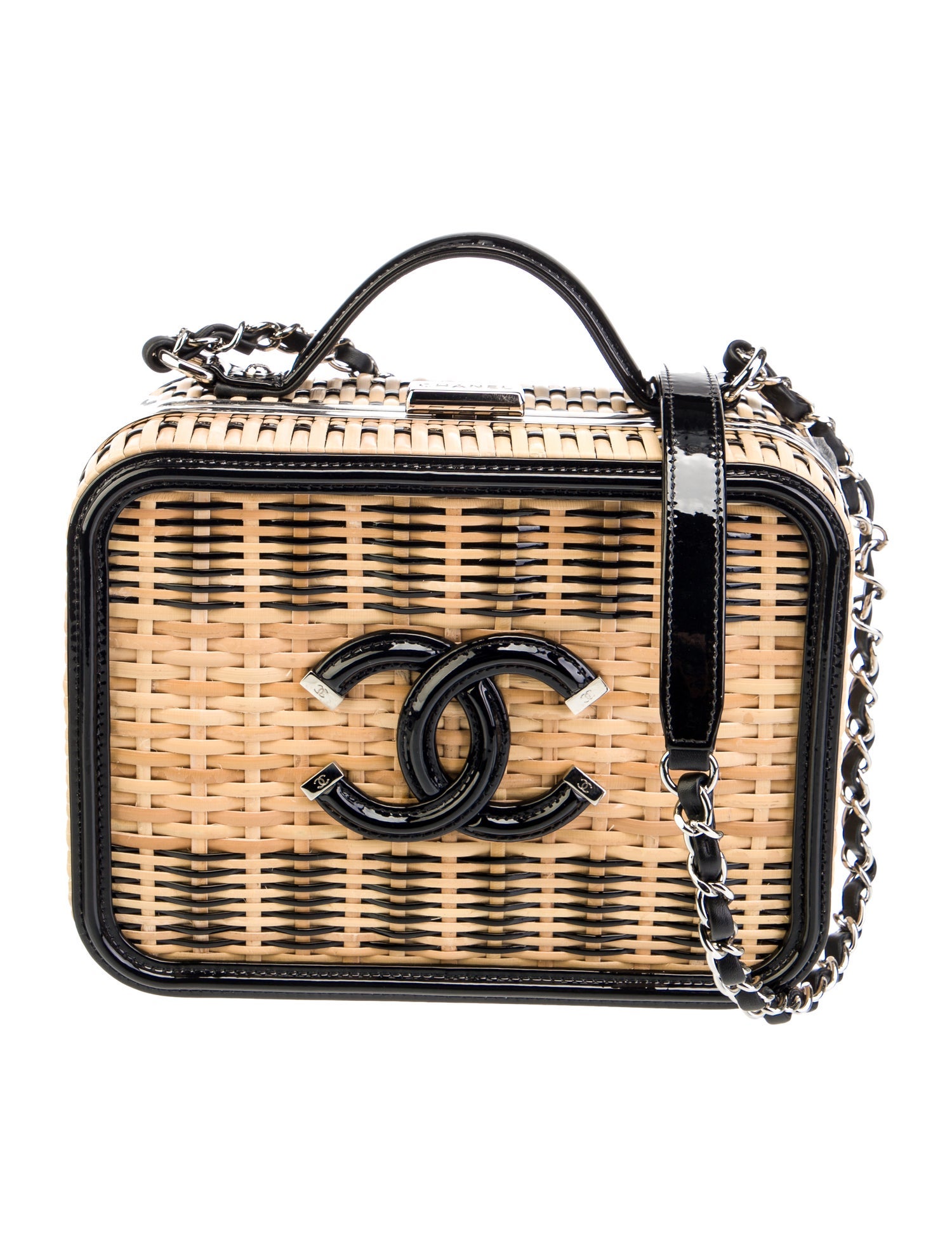 Chanel Rattan Filigree Vanity Case - Black Handle Bags, Handbags ...