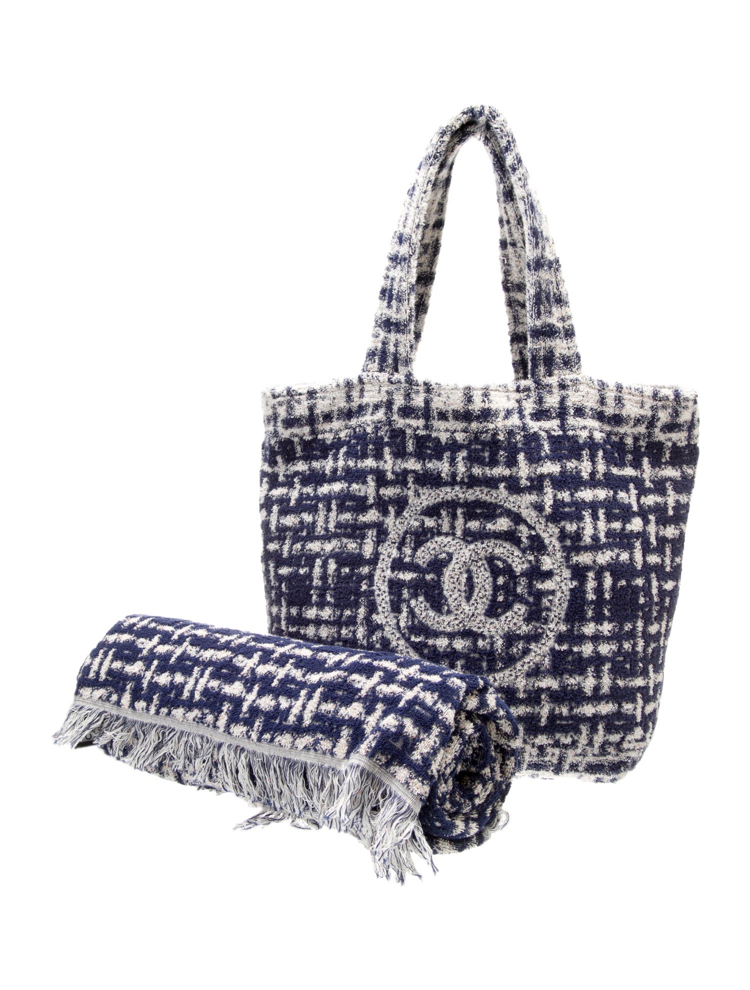 Chanel 2-Piece Beach Bag And Towel Set - Blue Bath, Bedding & Bath ...