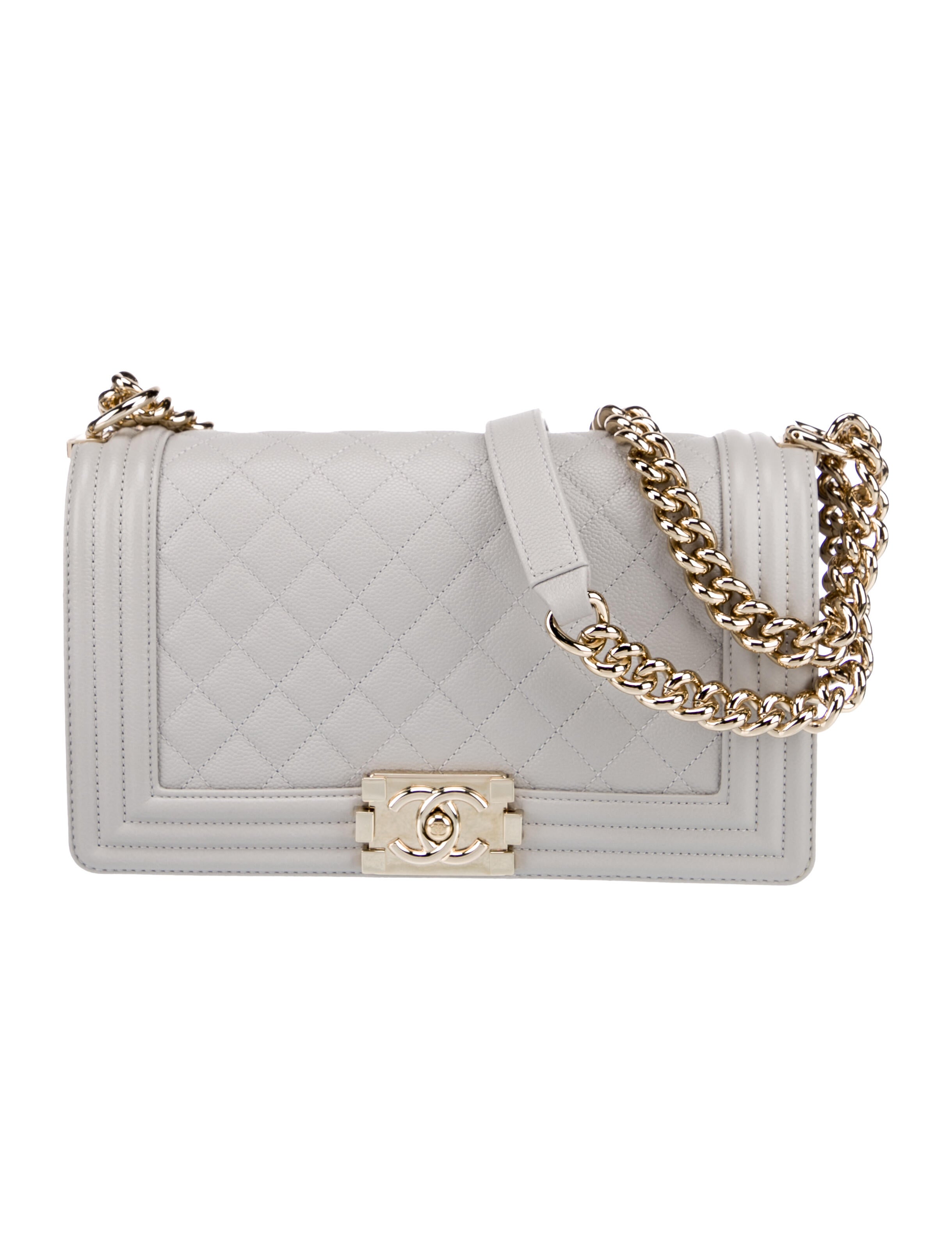 Chanel Medium Chevron Boy Bag - White Shoulder Bags, Handbags ...