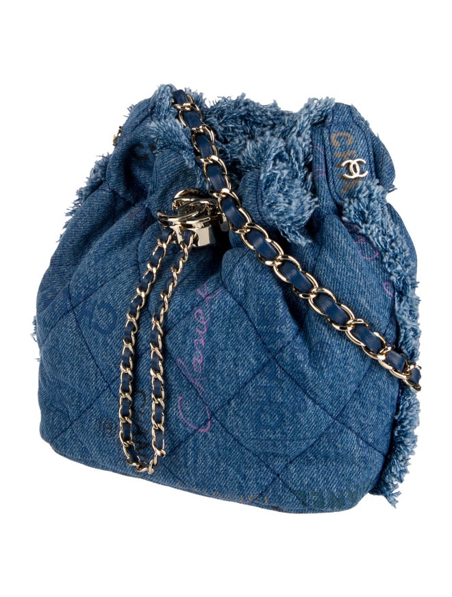Chanel Mini Denim Mood Bucket Bag - Blue Crossbody Bags, Handbags ...