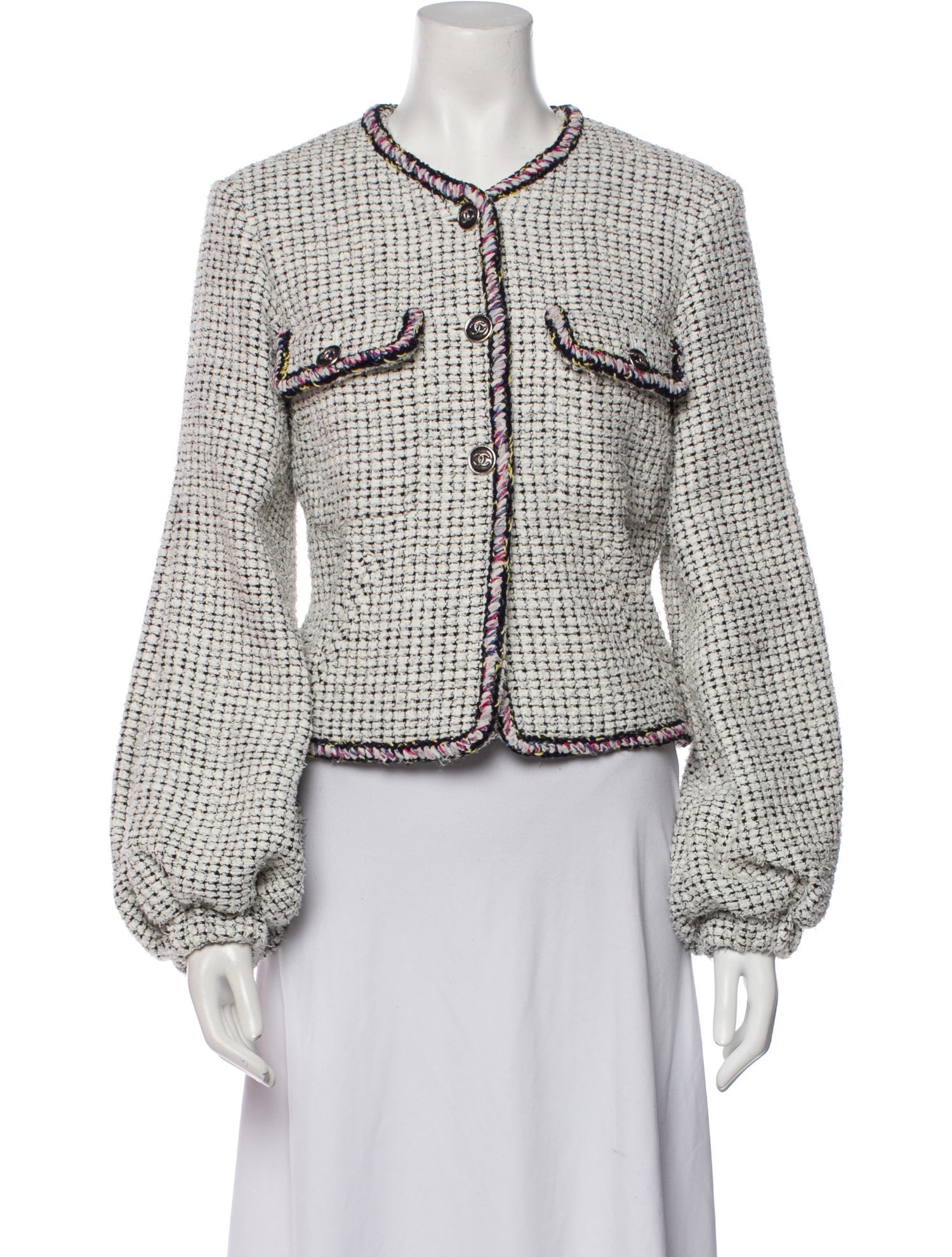 Chanel 2021 Tweed Pattern Evening Jacket - Neutrals Jackets, Clothing ...