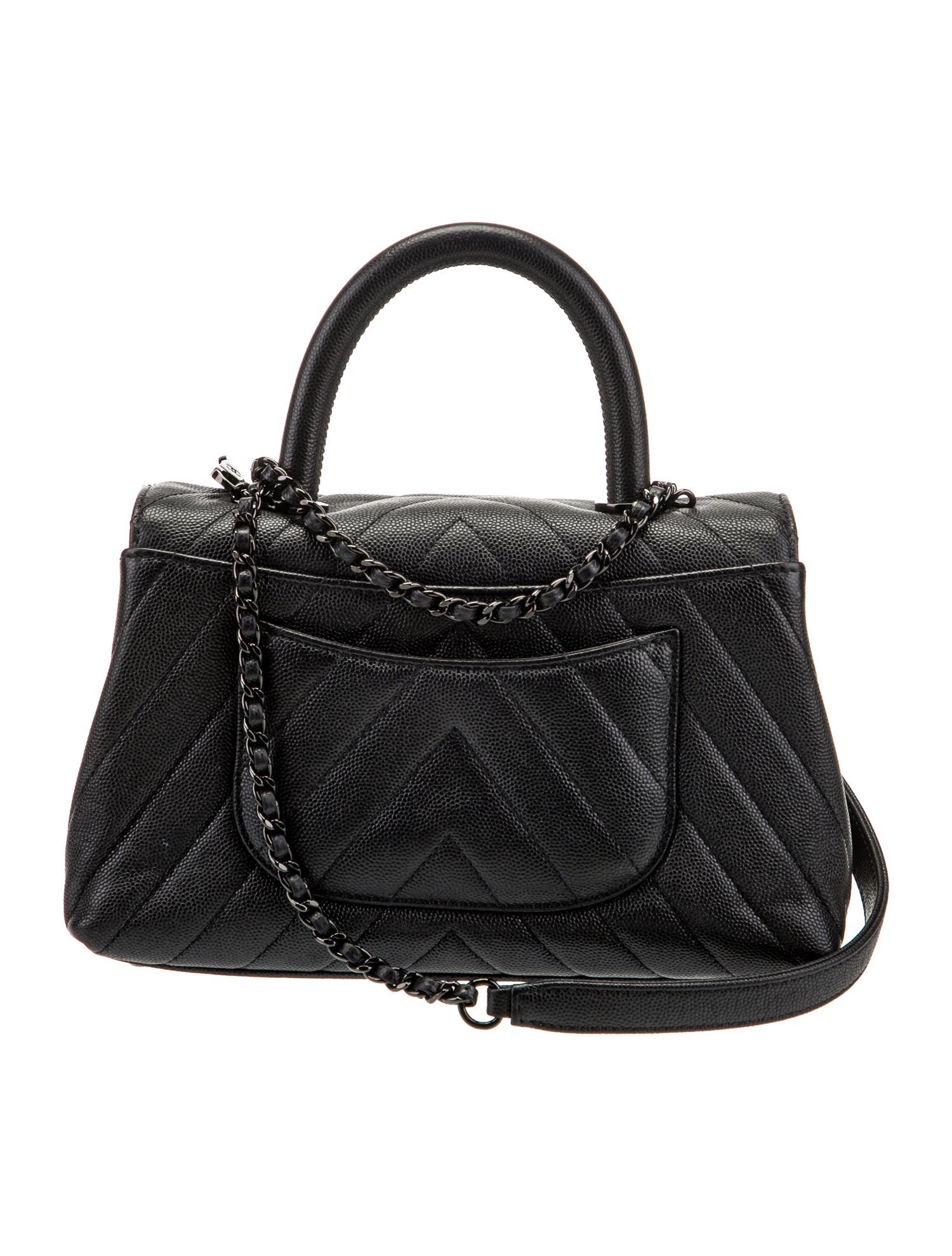 Chanel Mini Chevron So Black Coco Handle Bag - Black Handle Bags ...