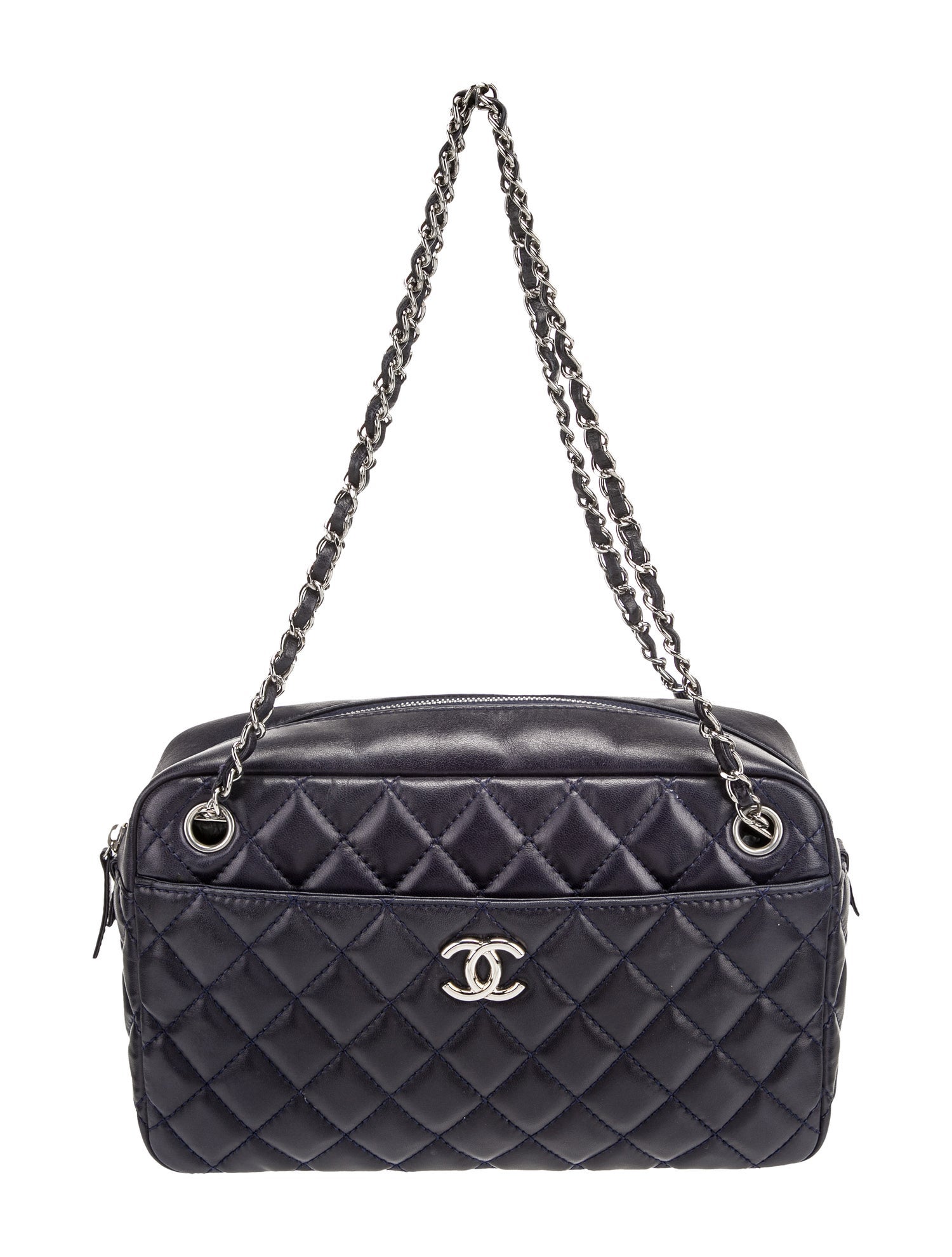 Chanel Large Quilted CC Camera Bag - Blue Shoulder Bags, Handbags ...