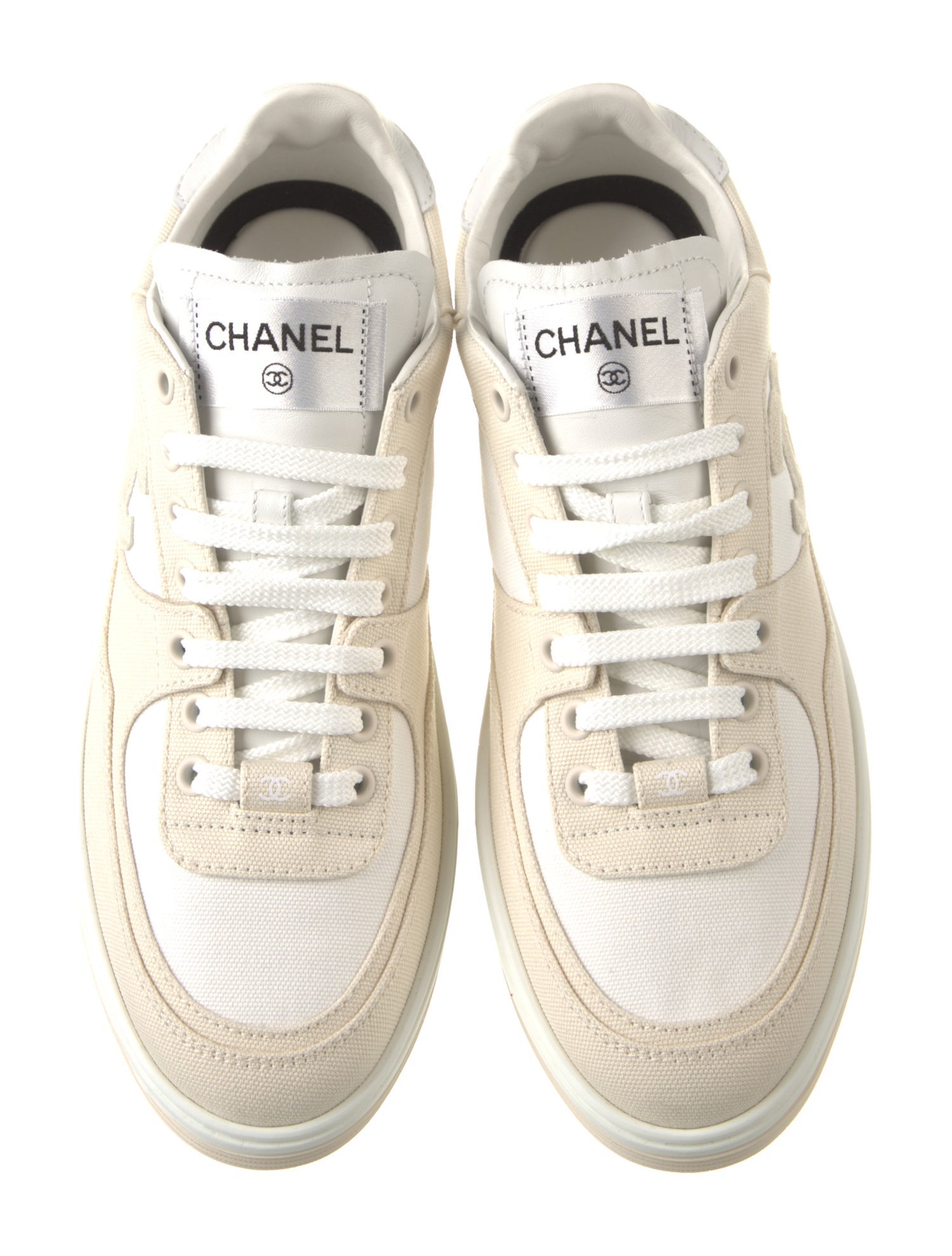 Chanel 2024 Interlocking CC Logo Sneakers - Neutrals Sneakers, Shoes ...