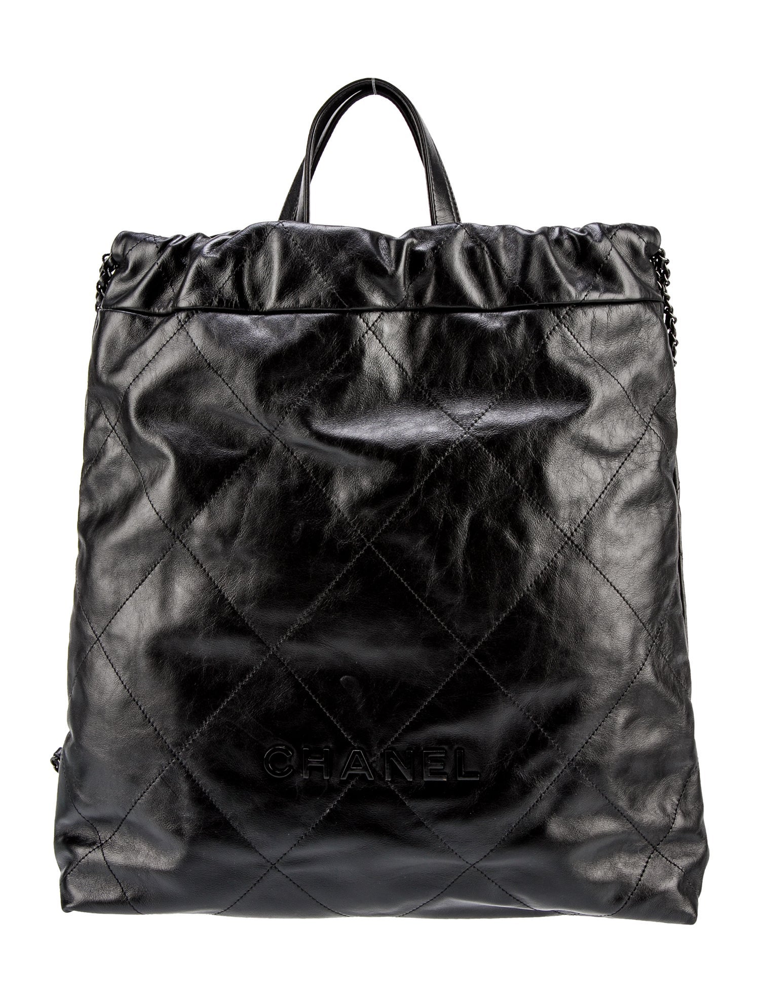 Chanel 2022 Shiny Calfskin 22 Backpack - Black Backpacks, Handbags ...