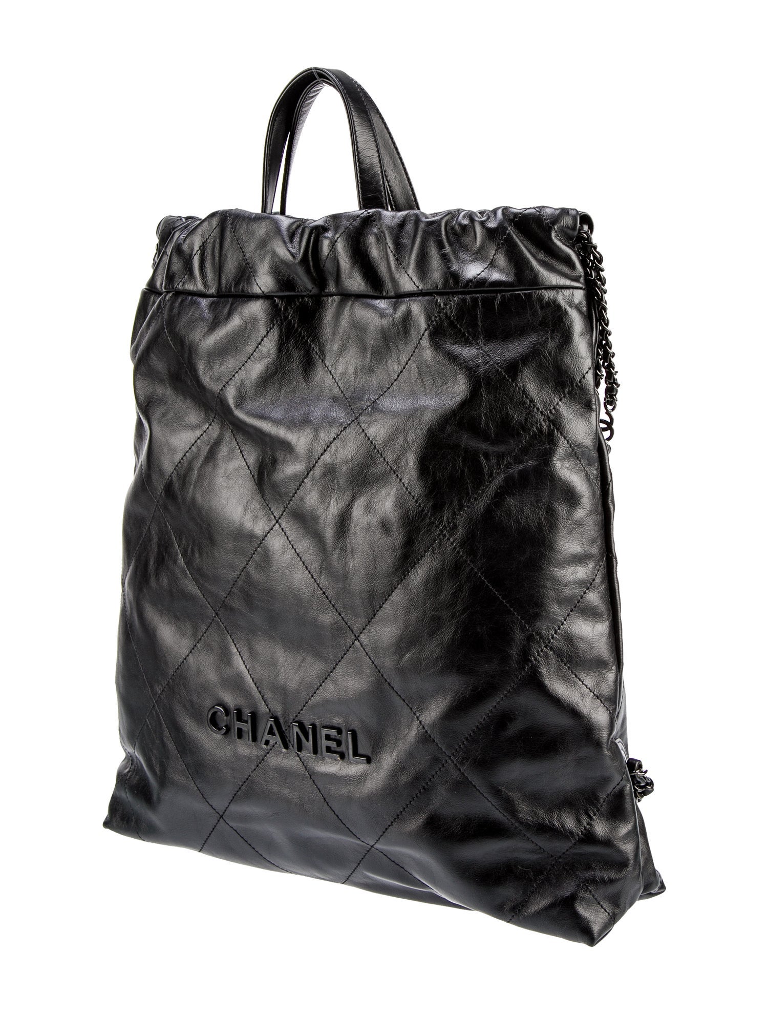 Chanel 2022 Shiny Calfskin 22 Backpack - Black Backpacks, Handbags ...