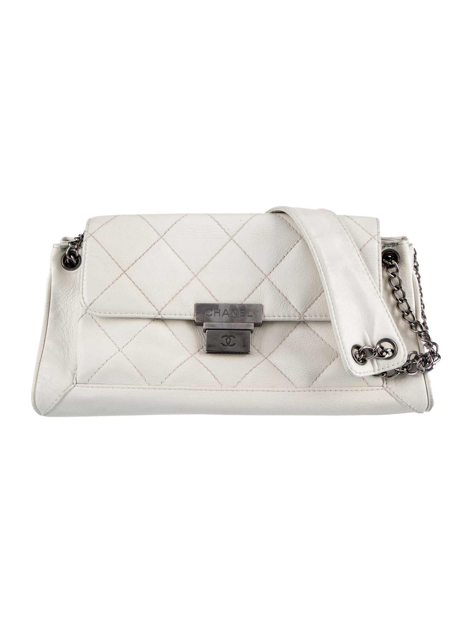 Chanel Accordion Flap Bag - White Shoulder Bags, Handbags - CHA1071260 ...